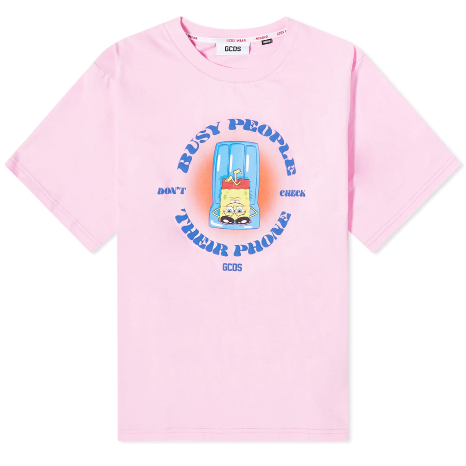 GCDS x Spongebob Busy People T-Shirt Pink | END. (KR)