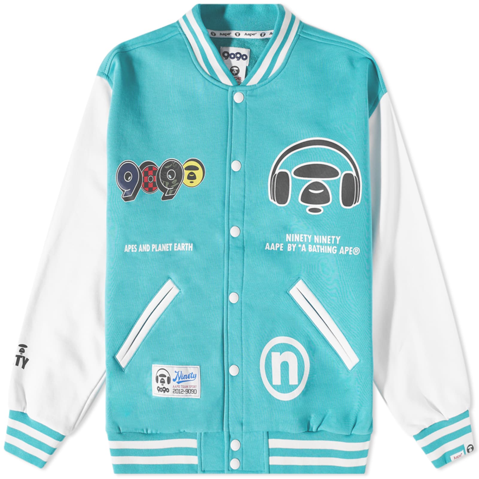 AAPE x 9090 Varsity Jacket Blue | END.