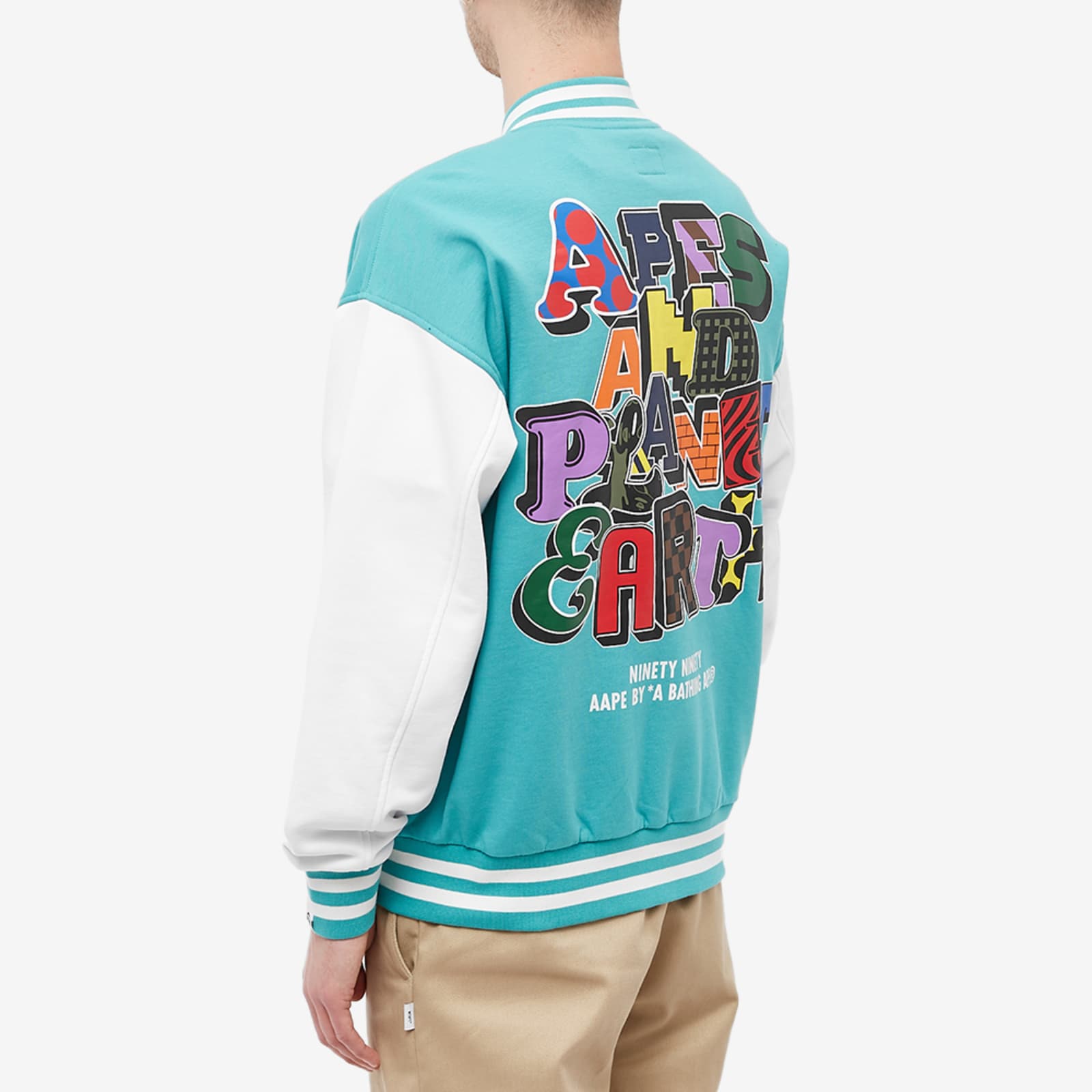AAPE x 9090 Varsity Jacket Blue | END.