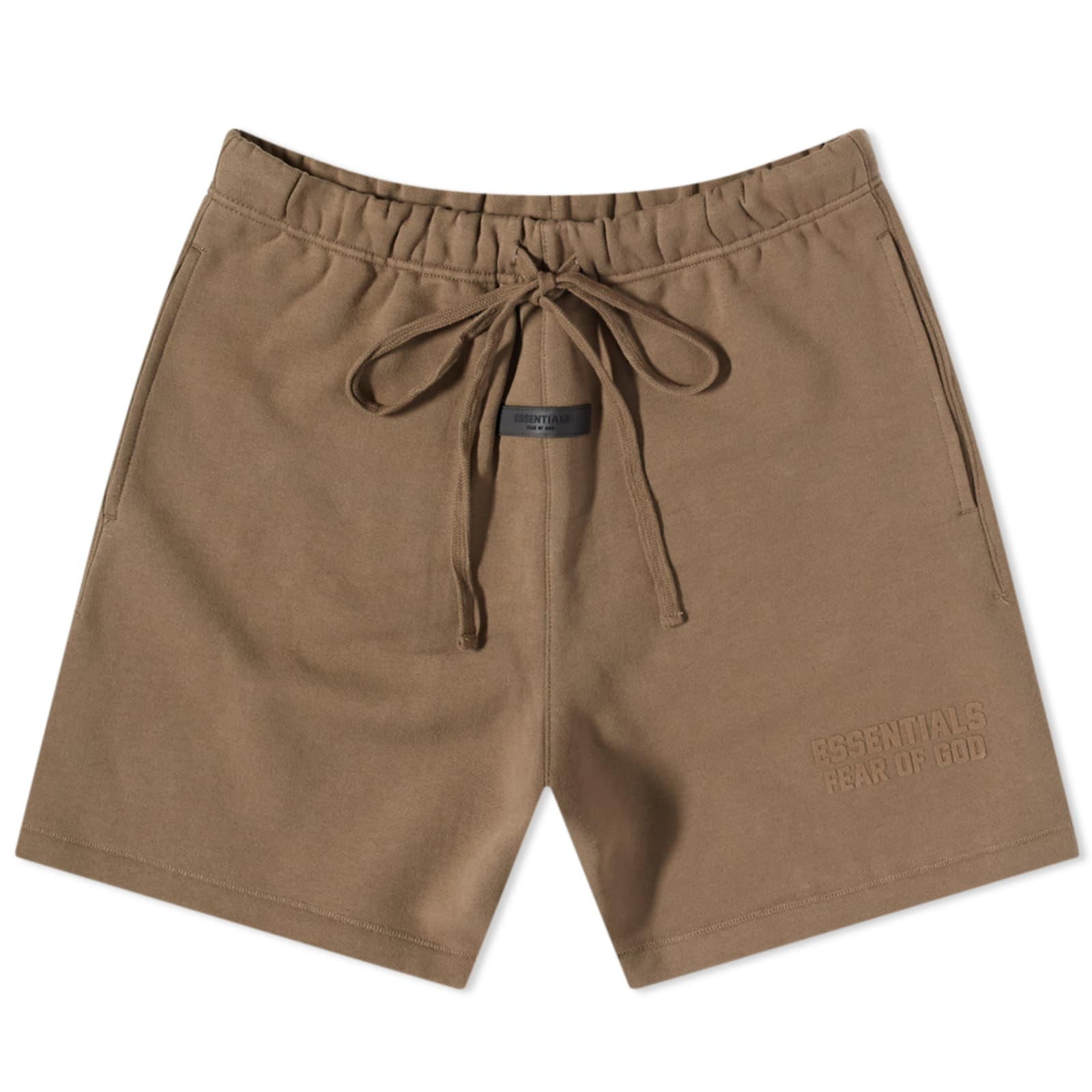 Fear of God ESSENTIALS Logo Sweat Shorts Wood | END. (GB)
