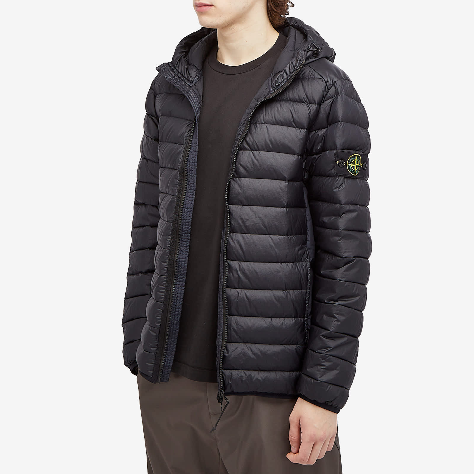 Stone Island Lightweight Hooded Down Jacket Navy Blue | END. (GB)