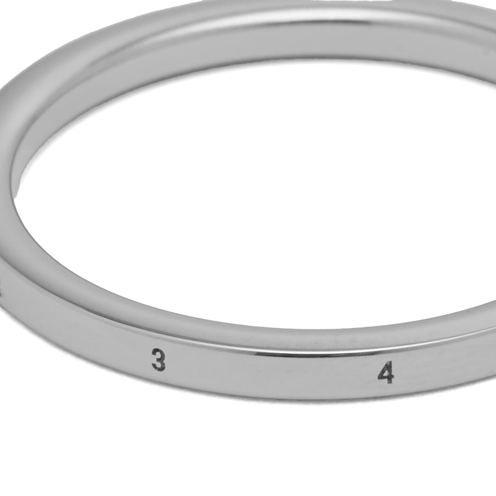 MM6 Maison Margiela Number Logo Slim Band Ring Polished Palladio | END ...