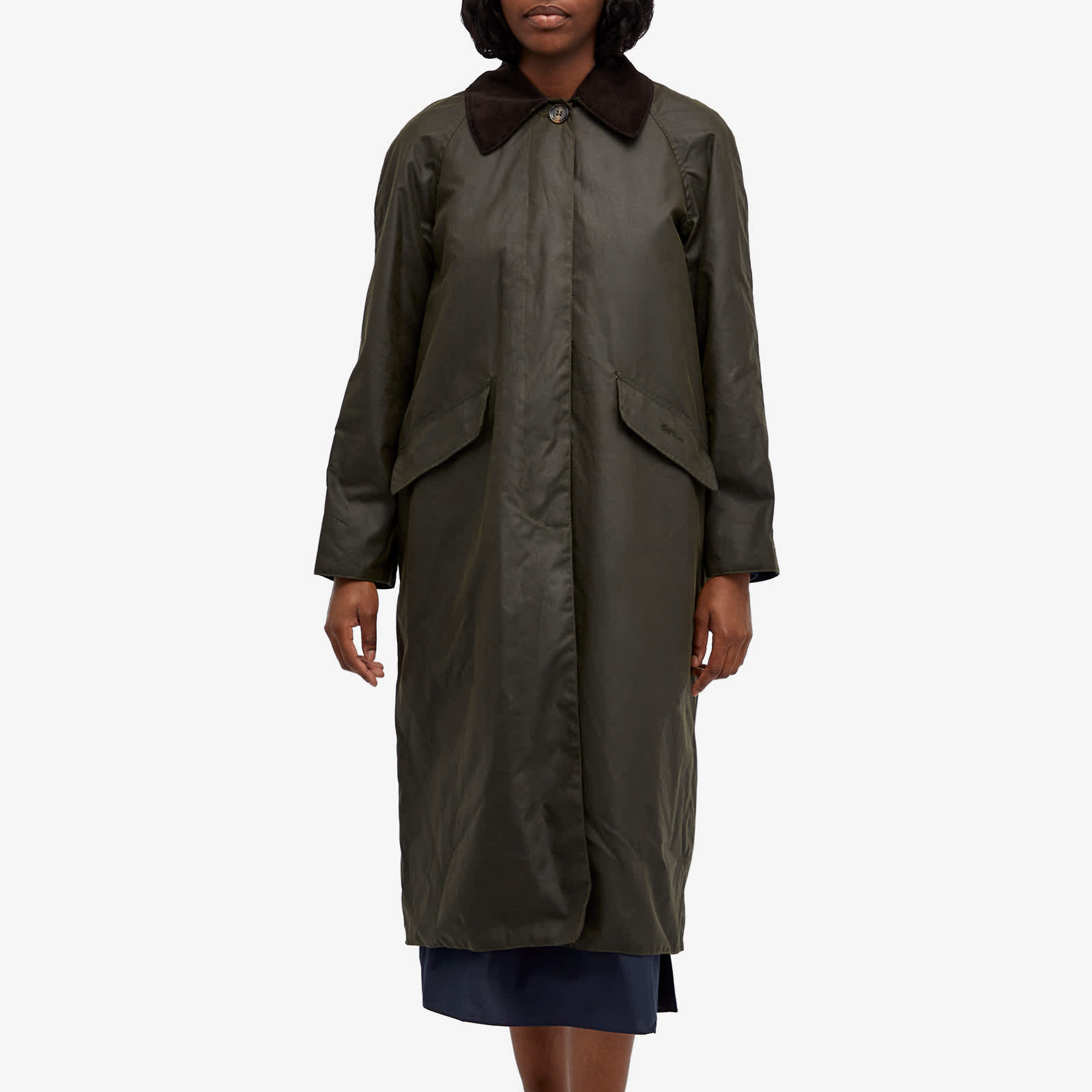 Barbour x Alexa Chung Dorothy Long Wax Jacket Green | END. (HK)