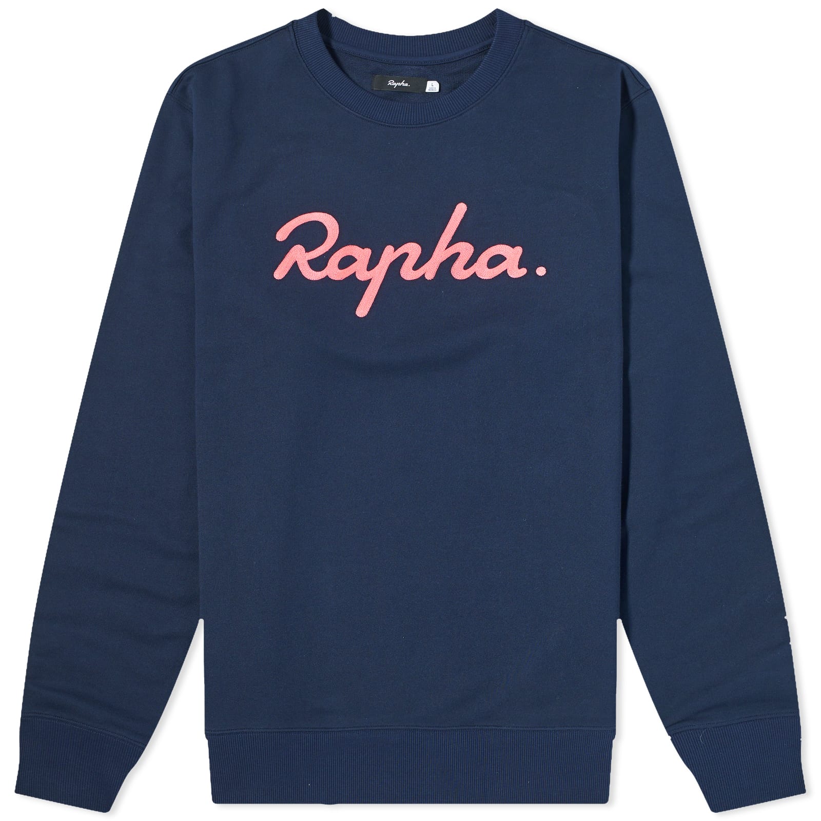 Rapha Logo Sweat Dark Navy & Hi-Vis Pink | END. (US)