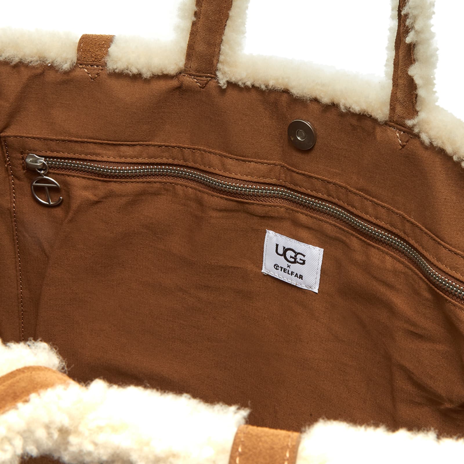 UGG x Telfar Large Shearling Trim Shopper Bag Chestnut | END.