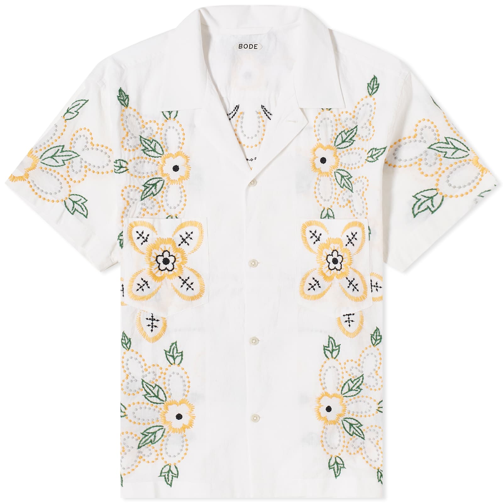 BODE Embroidered Buttercup Vacation Shirt White | END.