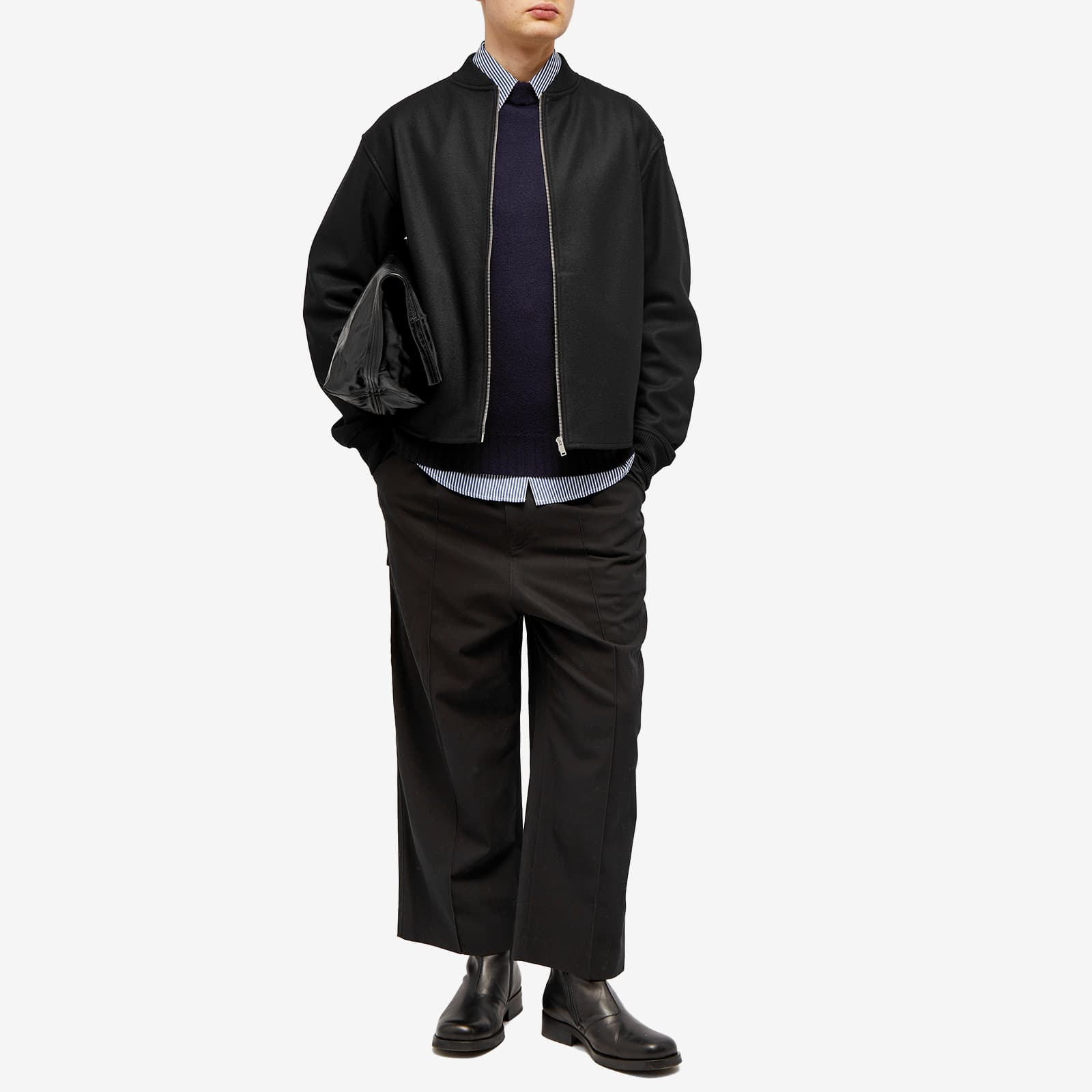 Jil Sander Melton Wool Bomber Jacket Black | END. (JP)