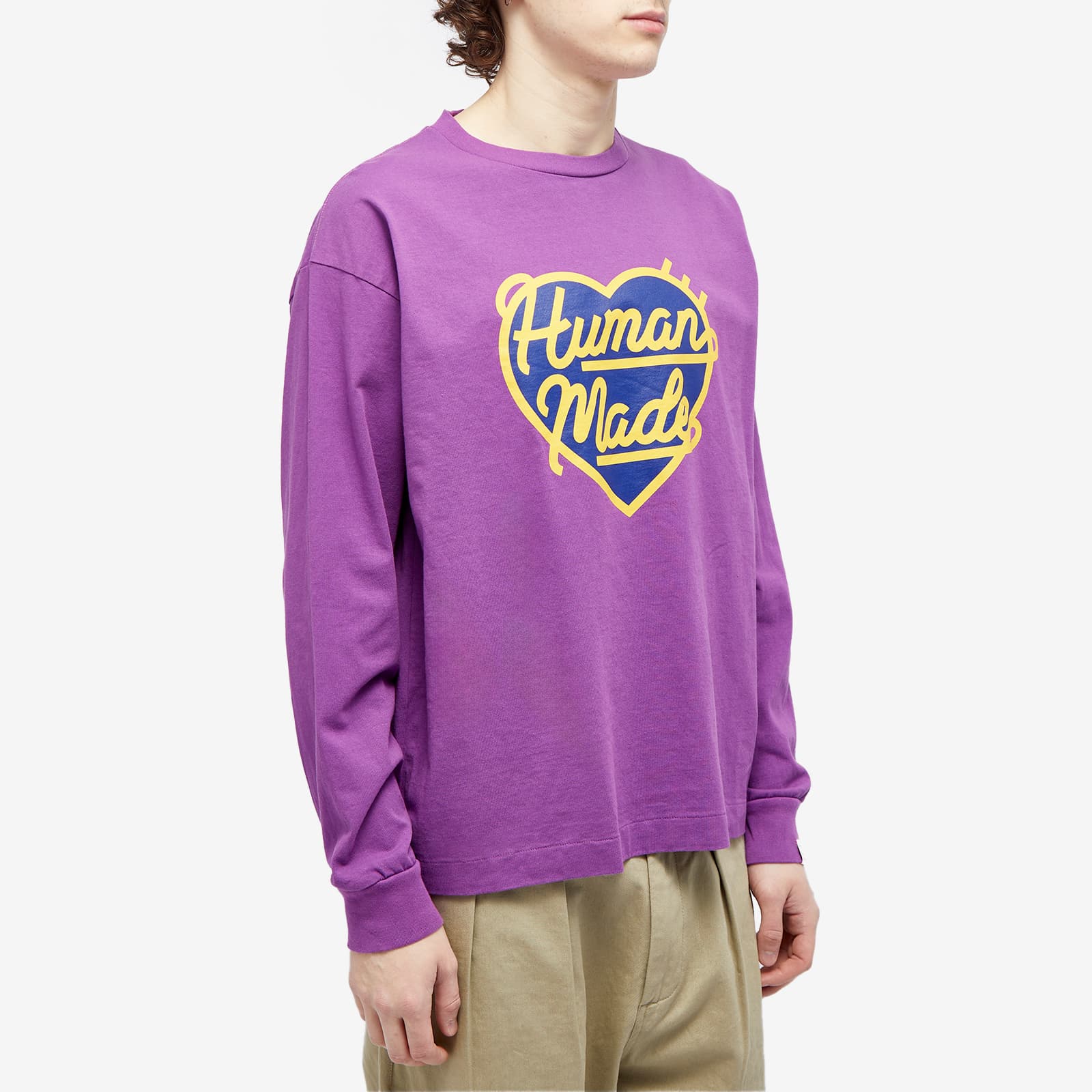 Human Made Long Sleeve Large Heart T-Shirt Purple | END. (HK)