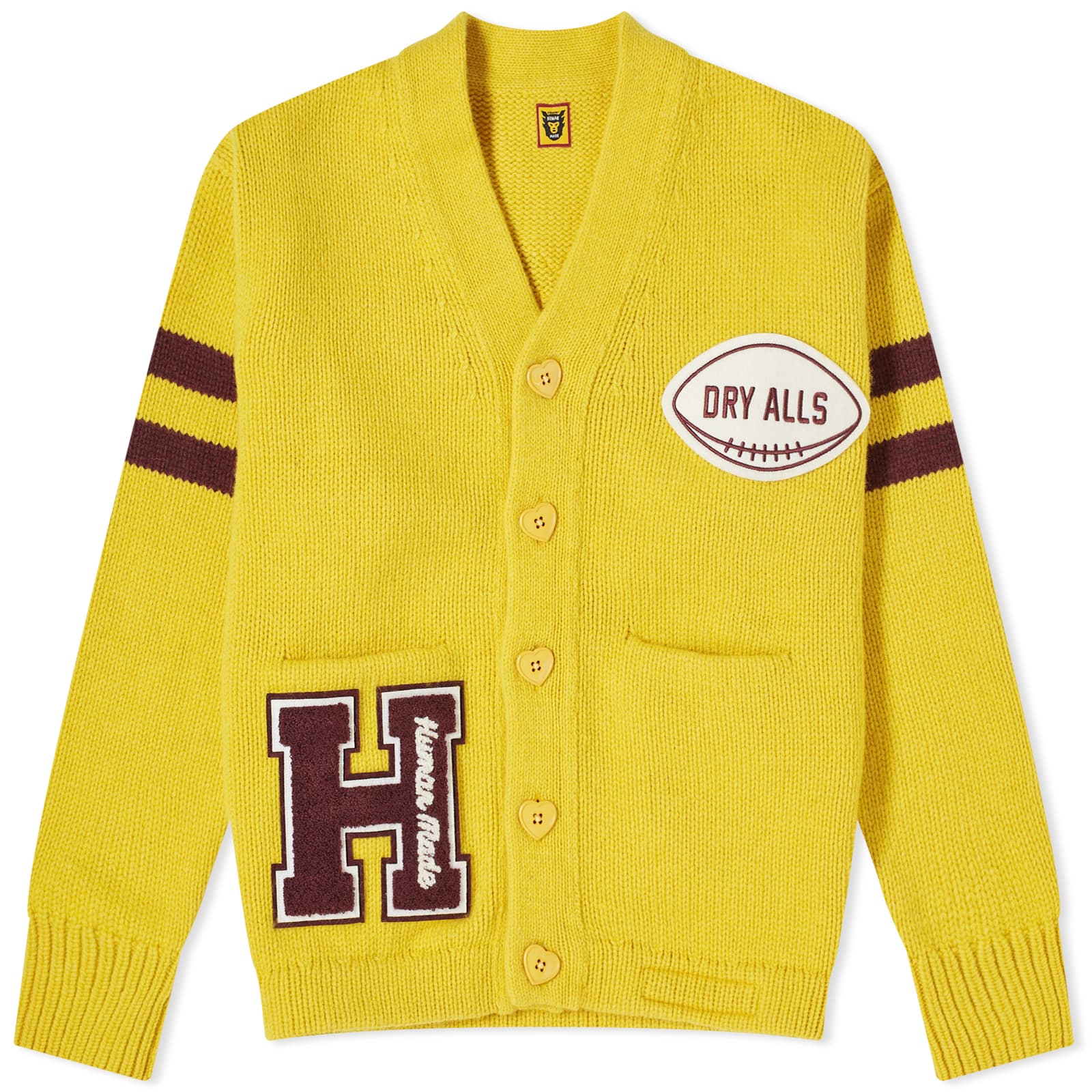 Human Made Low Gauge Knit Cardigan Yellow | END. (US)