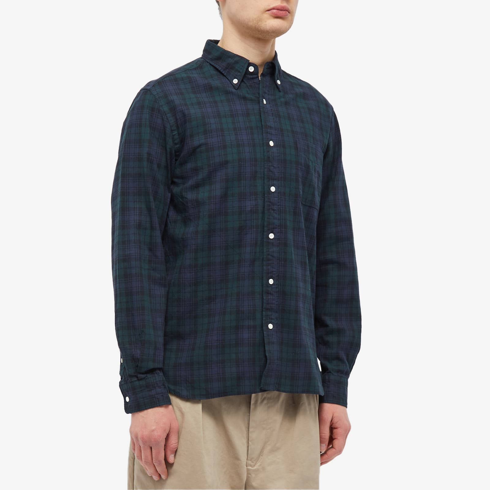 Beams Plus Indigo Tartan Check Shirt Black Watch | END. (US)