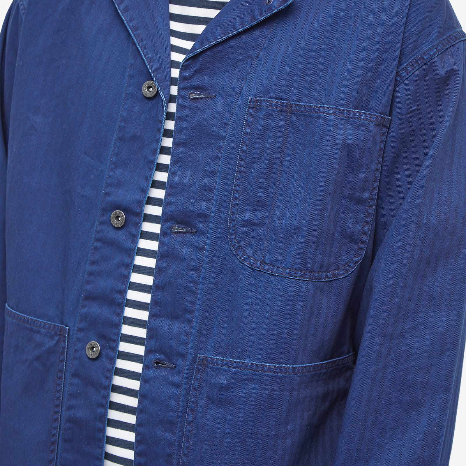 Beams Plus Herringbone Chor Jacket Indigo | END.