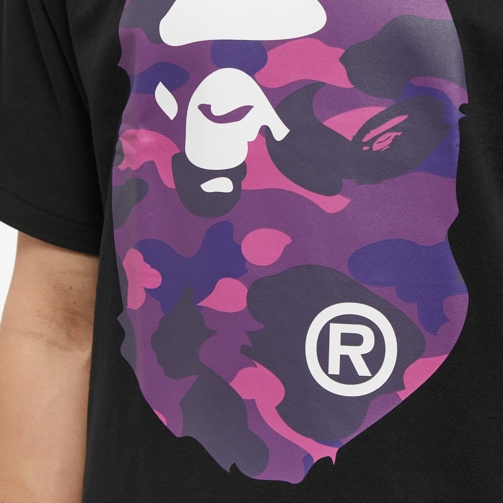 A Bathing Ape Colour Camo Big Ape Head T-Shirt Black & Purple | END. (GB)