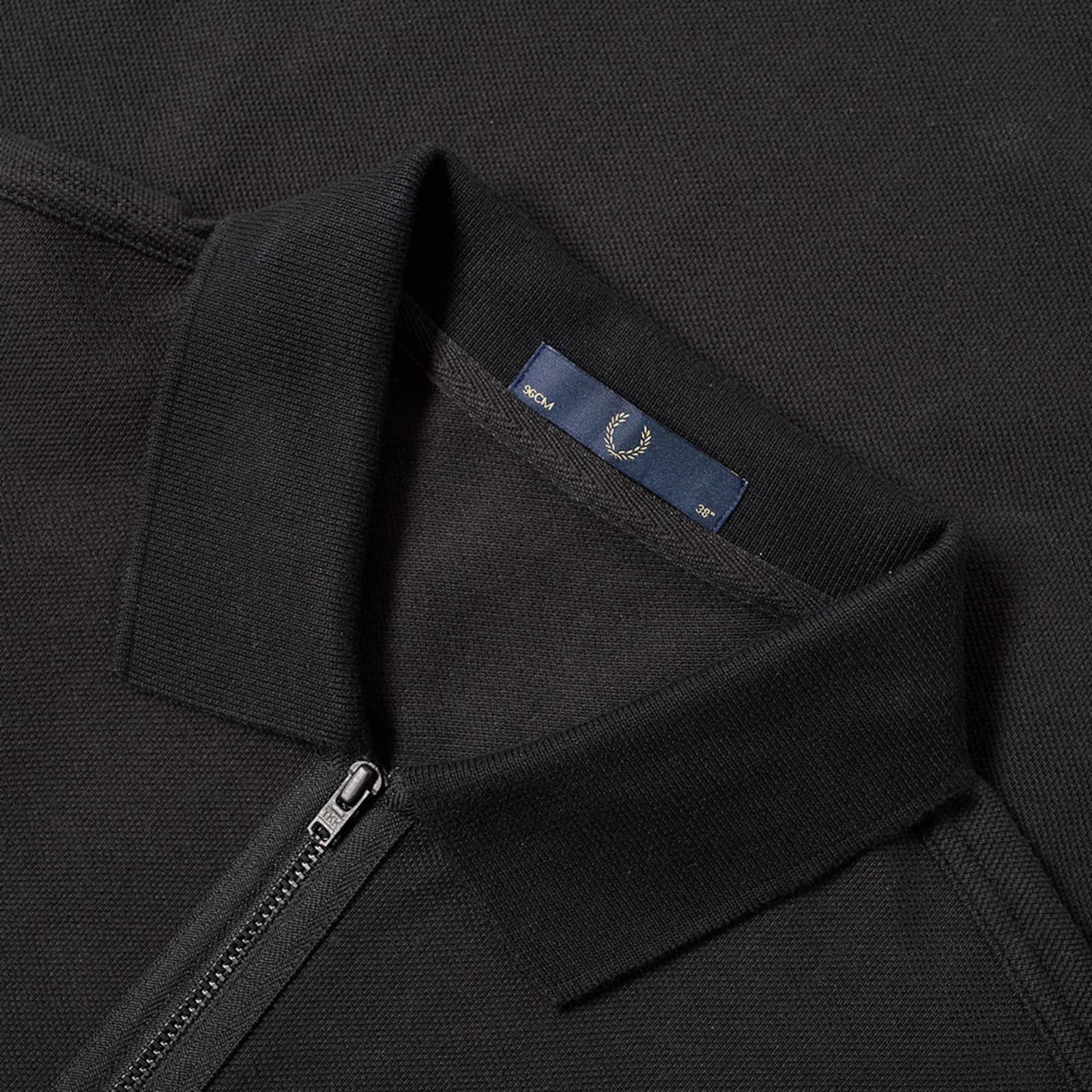 Fred Perry Laurel Half Zip Pique Polo Black | END. (US)