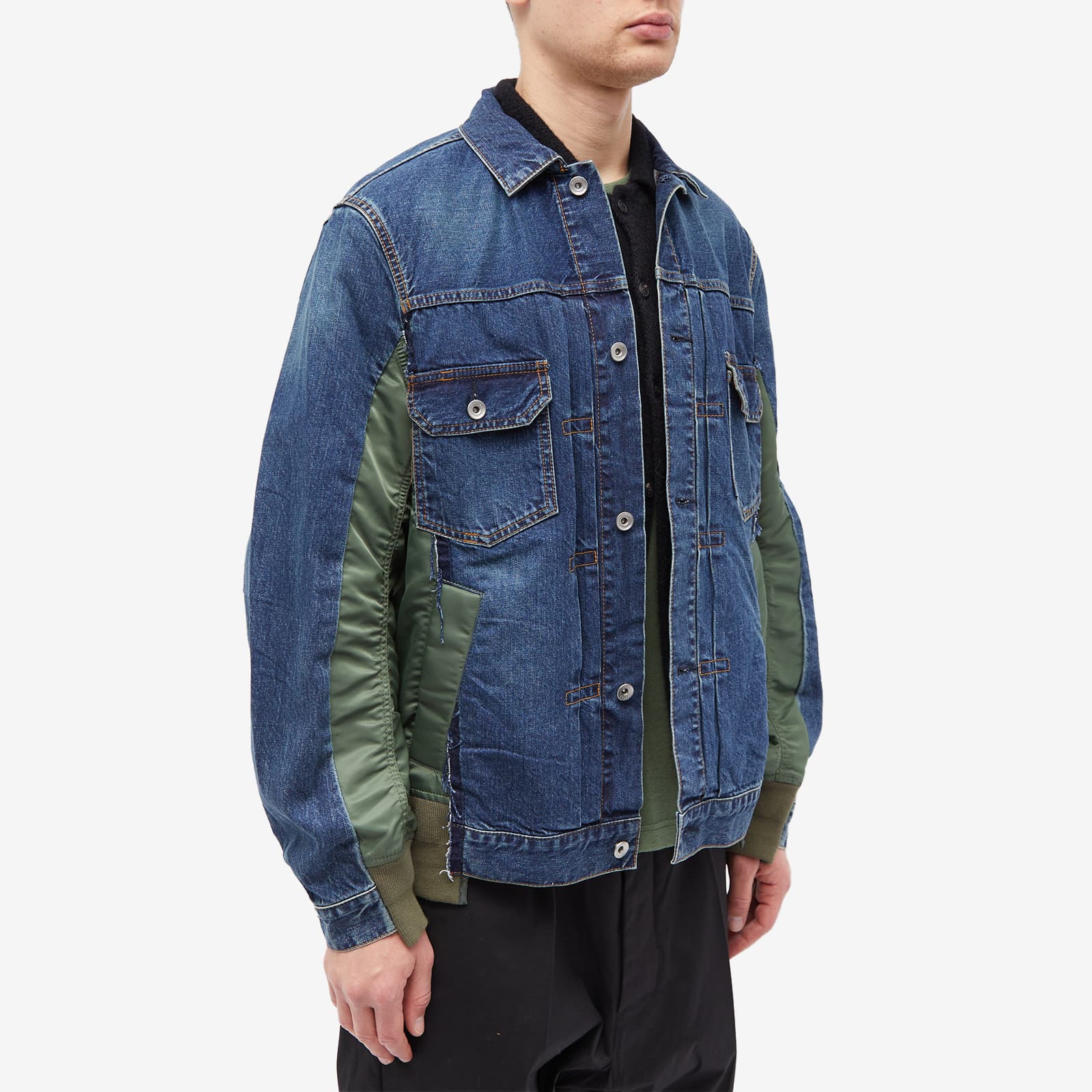 Sacai Denim x MA-1 Jacket Blue | END. (AR)