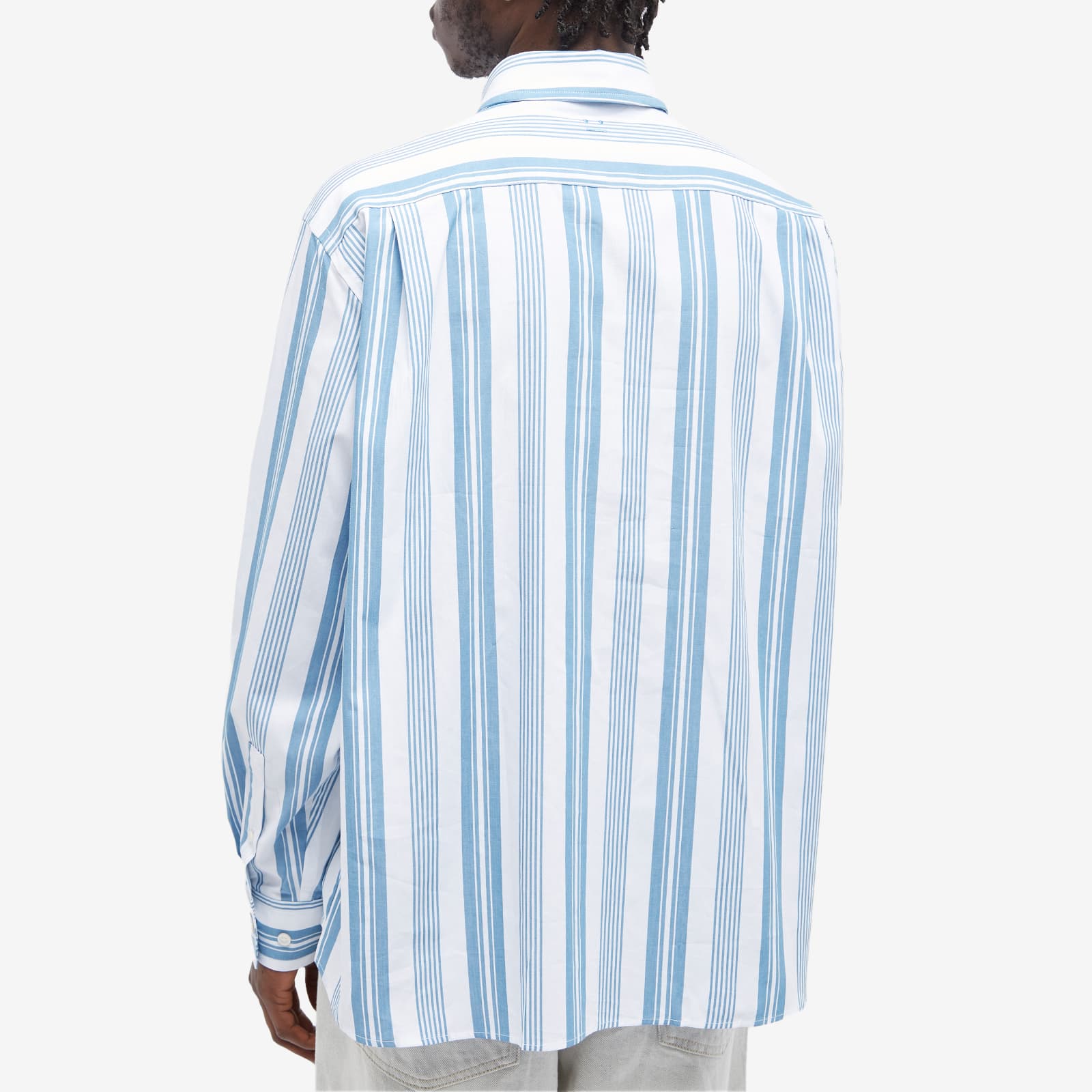 Acne Studios Sarlie Stripe Face Shirt White & Steel Blue | END. (KR)