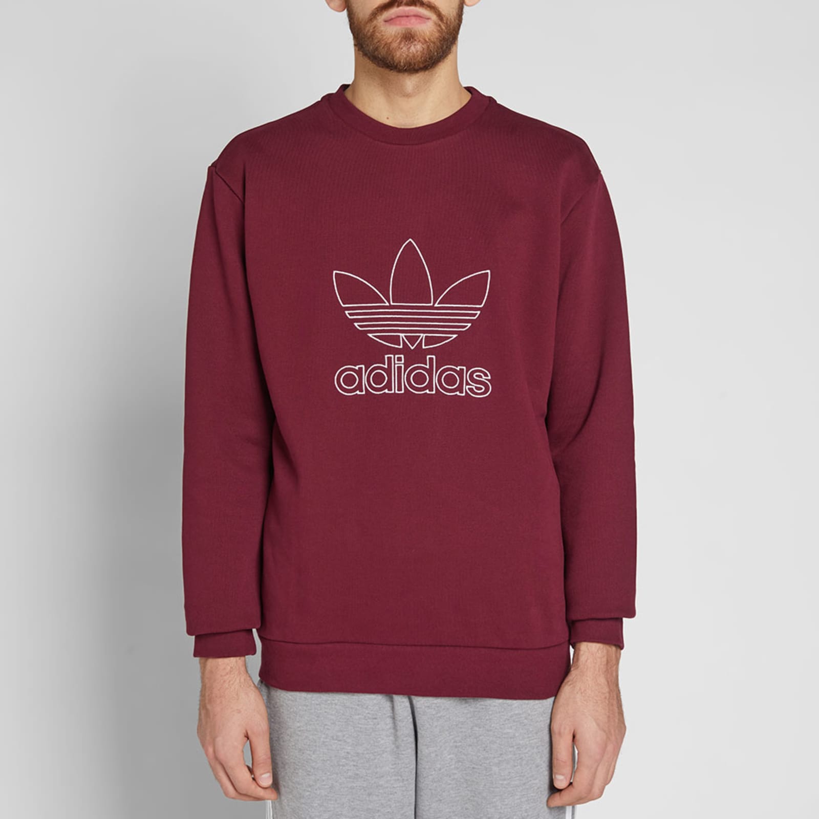 Adidas Outline Crew Sweat Maroon | END.