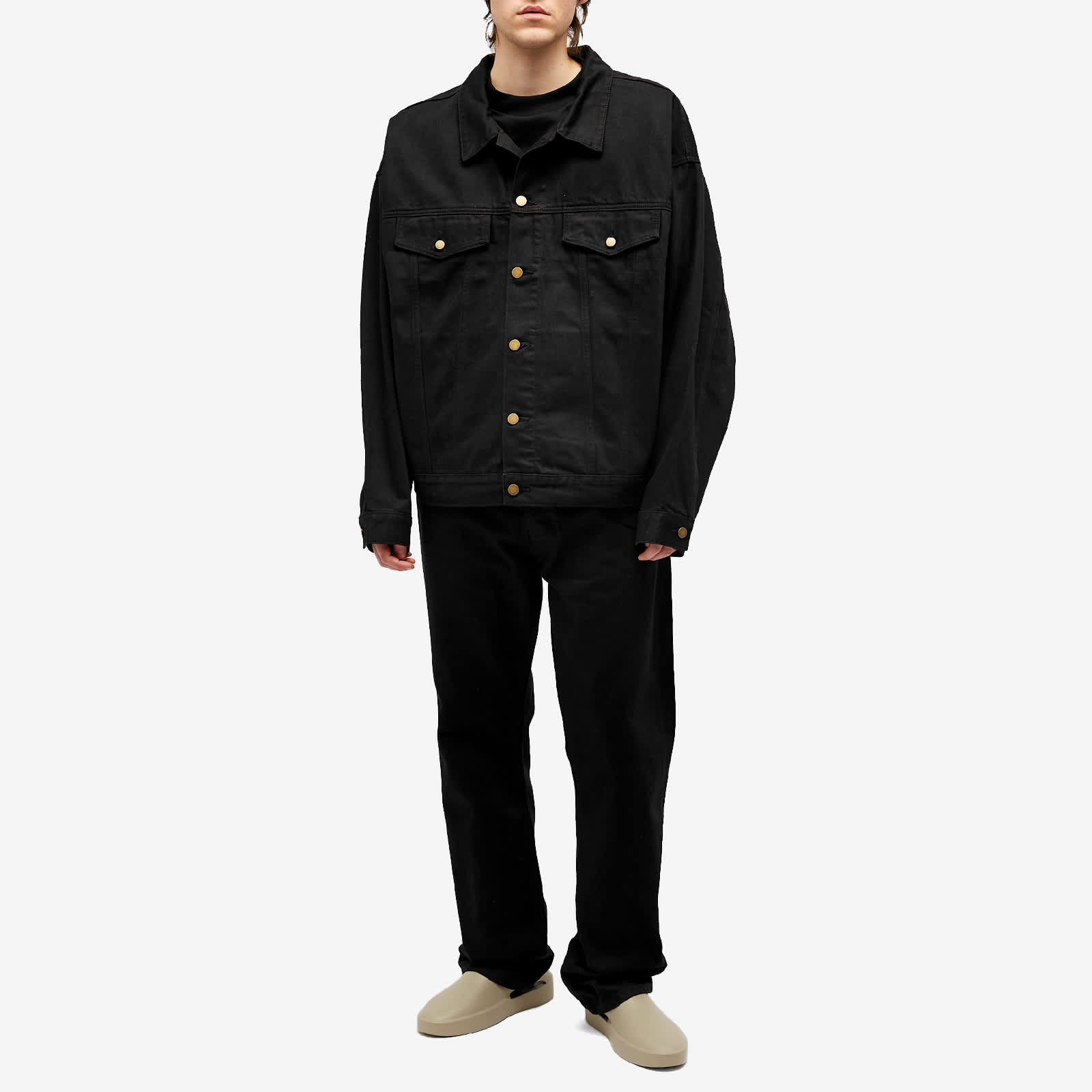 Fear of God Essentials Denim Jacket Jet Black | END. (US)