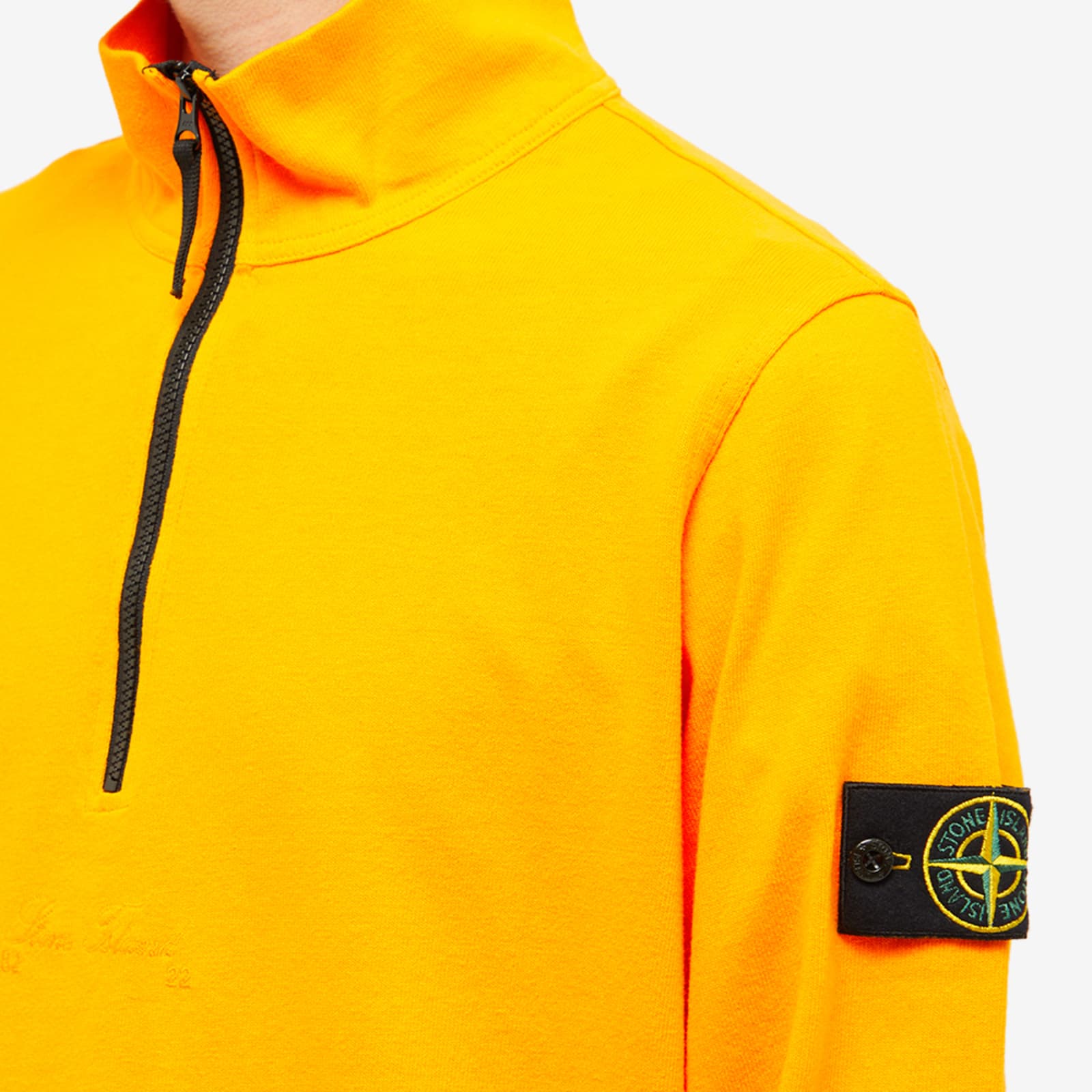 Stone Island 40th Anniversary Garment Dyed Half Zip Sweat Yellow | END.