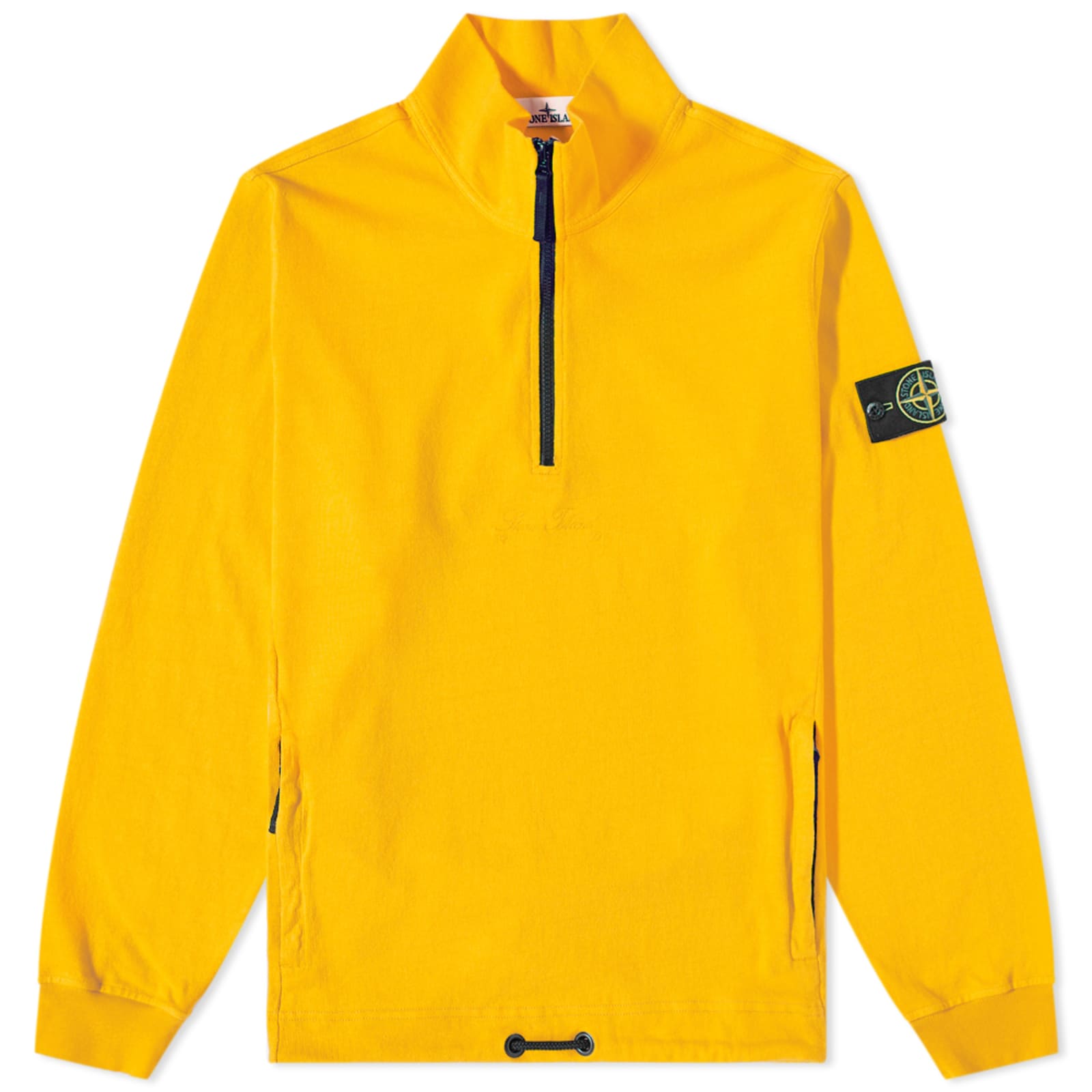 Stone Island 40th Anniversary Garment Dyed Half Zip Sweat Yellow | END ...