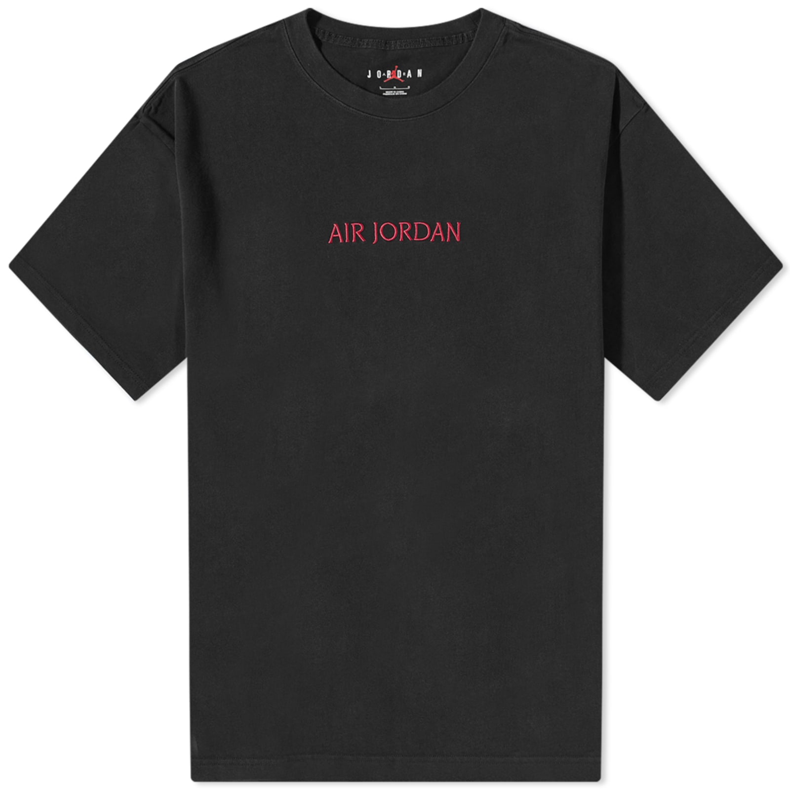 Air Jordan Wordmark Fleece T-Shirt Black & Gym Red | END.