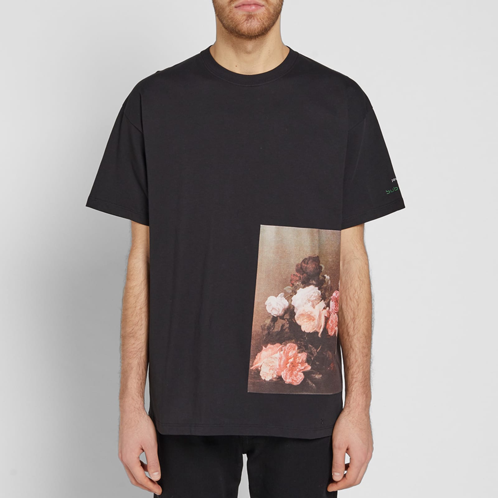 Raf Simons X Peter Saville Flowers Tee Black End Us