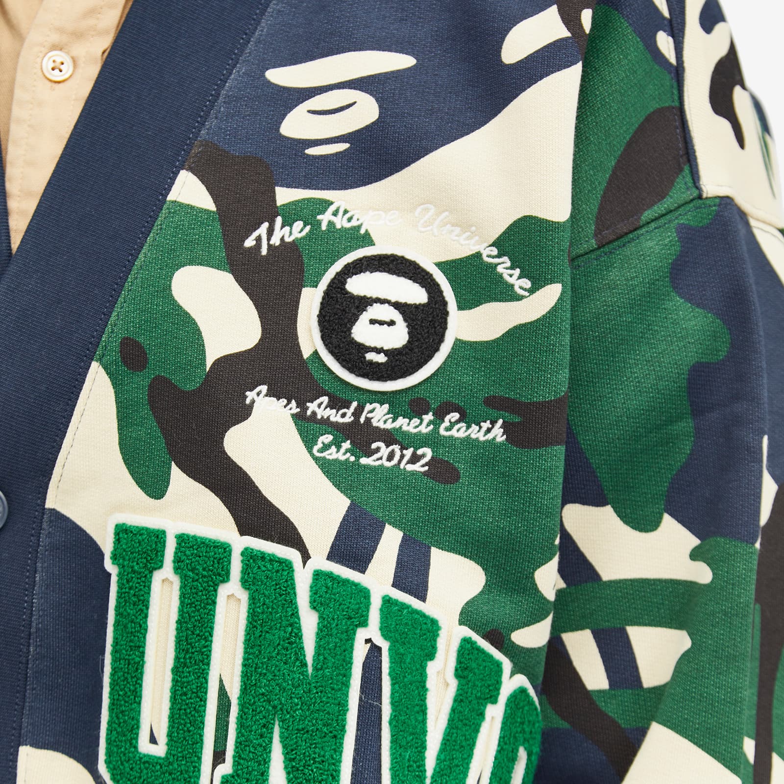 AAPE College Camo Cardigan Green (Navy) | END. (SG)