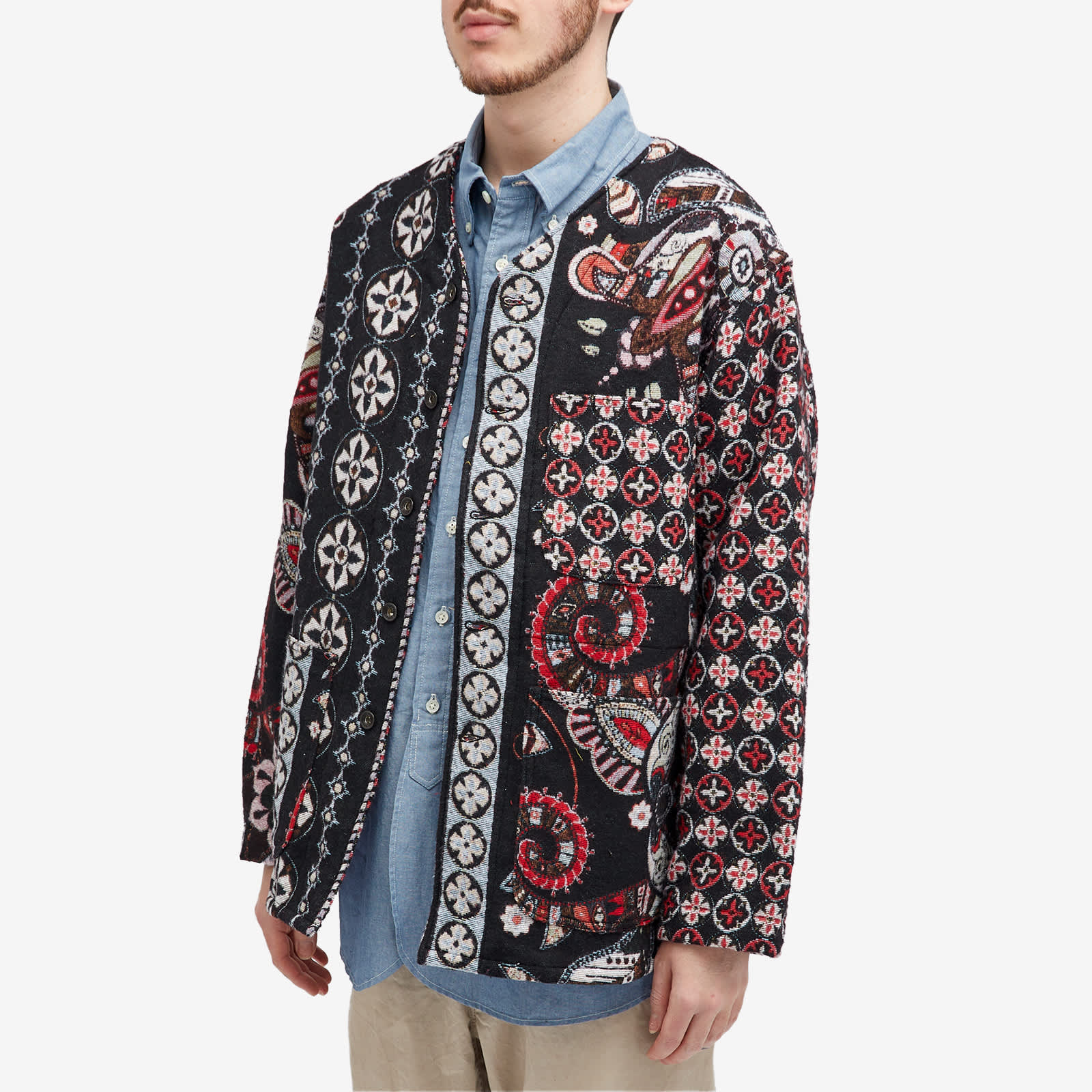 Engineered Garments Workaday Engineer Jacket Block Jacquard Mix | END. (US)