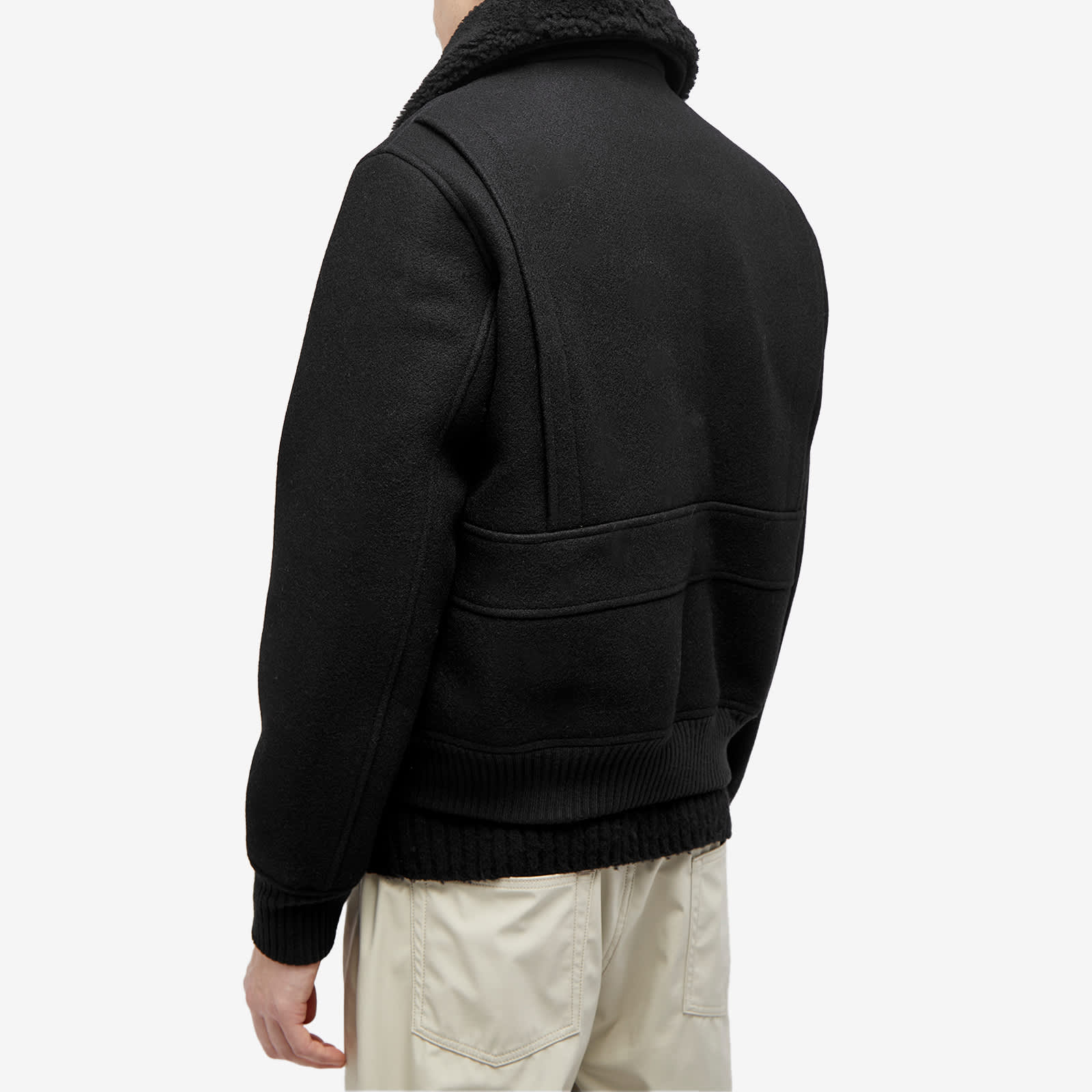 AMI Paris Shearling Collar Wool Jacket Black | END. (US)