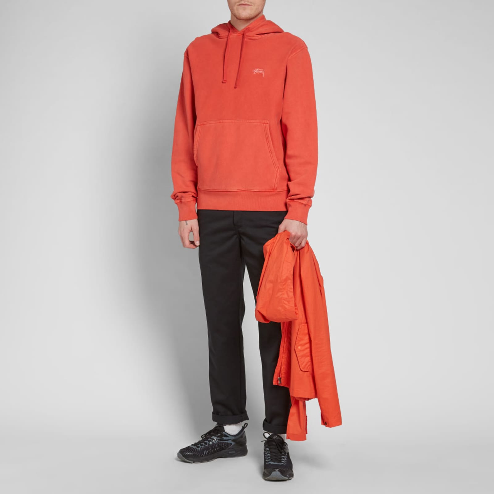 Stussy Stock Logo Hoody Red | END.