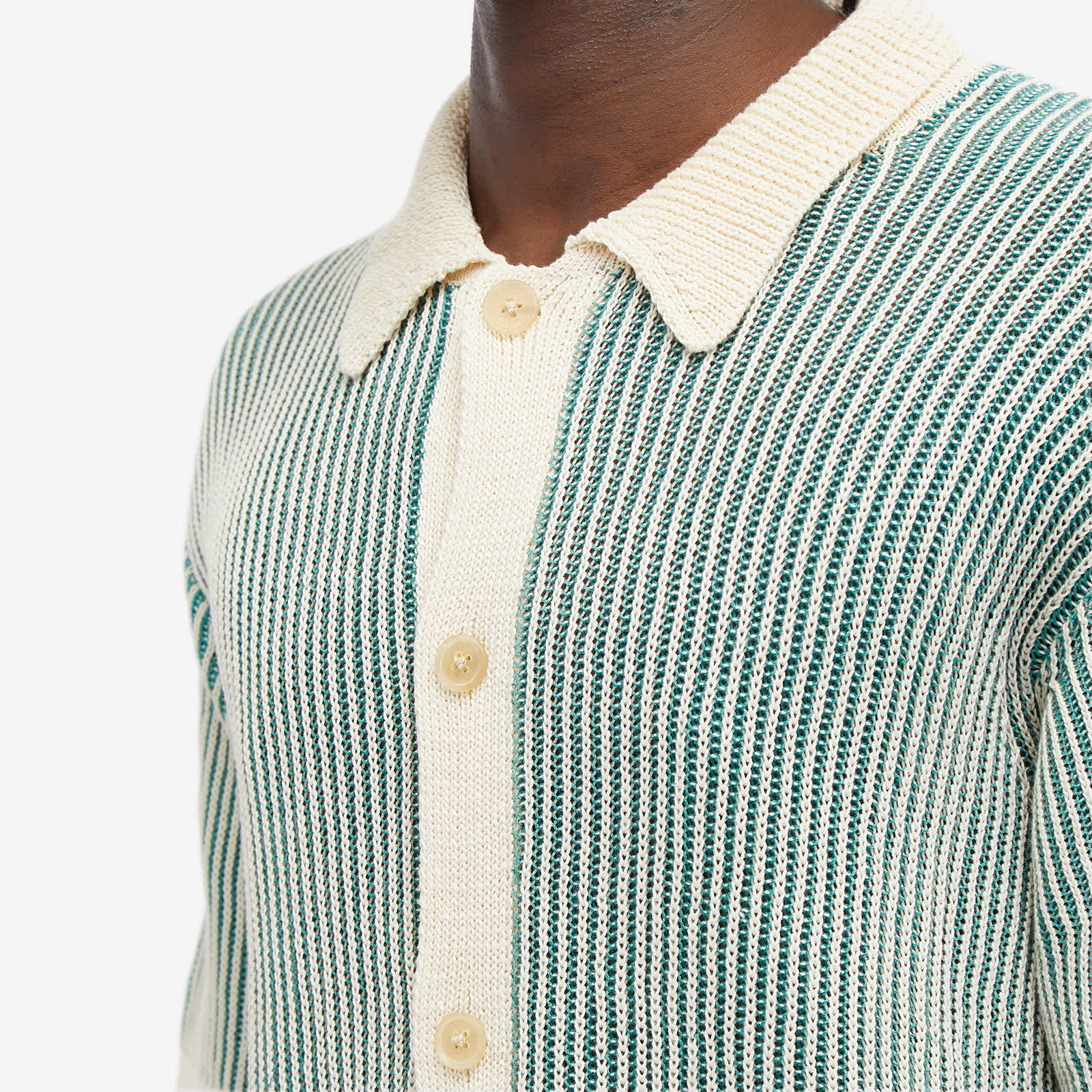 Corridor Plated Knit Short Sleeve Shirt Green | END. (KR)