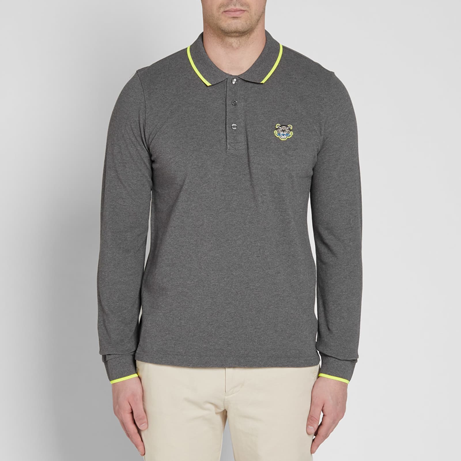Kenzo Long Sleeve Tiger Polo Anthracite | END. (US)