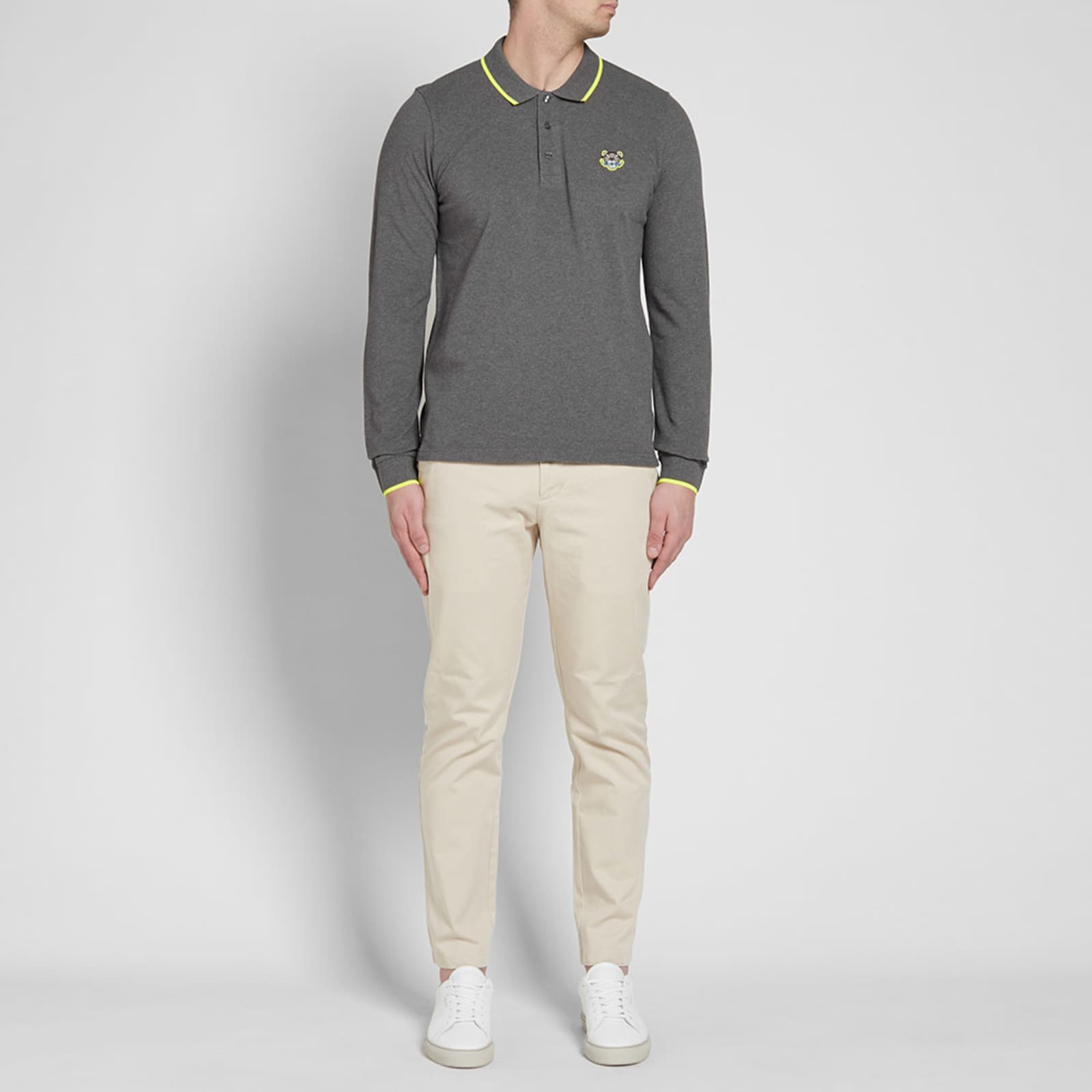 Kenzo Long Sleeve Tiger Polo Anthracite | END. (US)