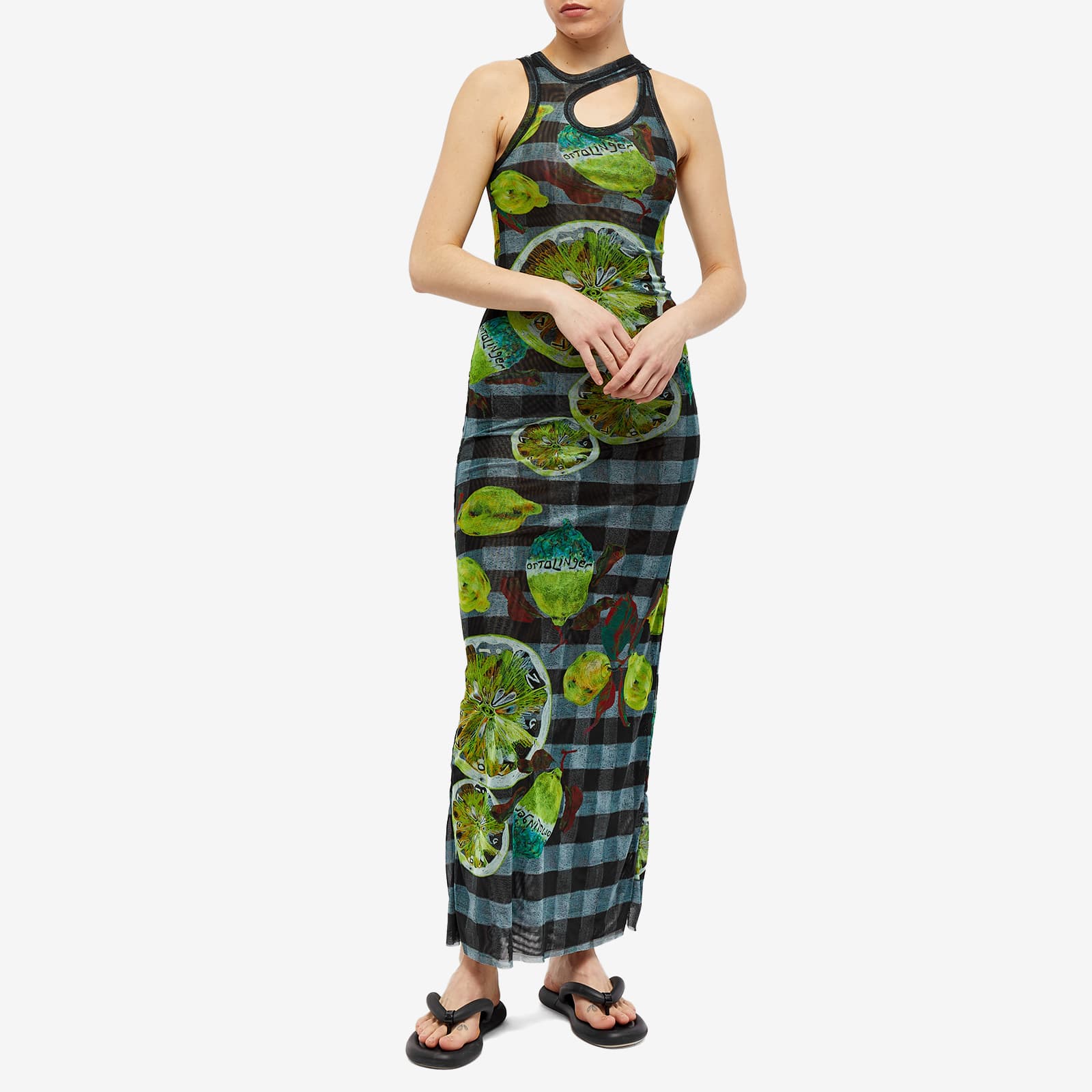 Ottolinger Mesh Tank Maxi Dress Lemon Print | END. (GB)