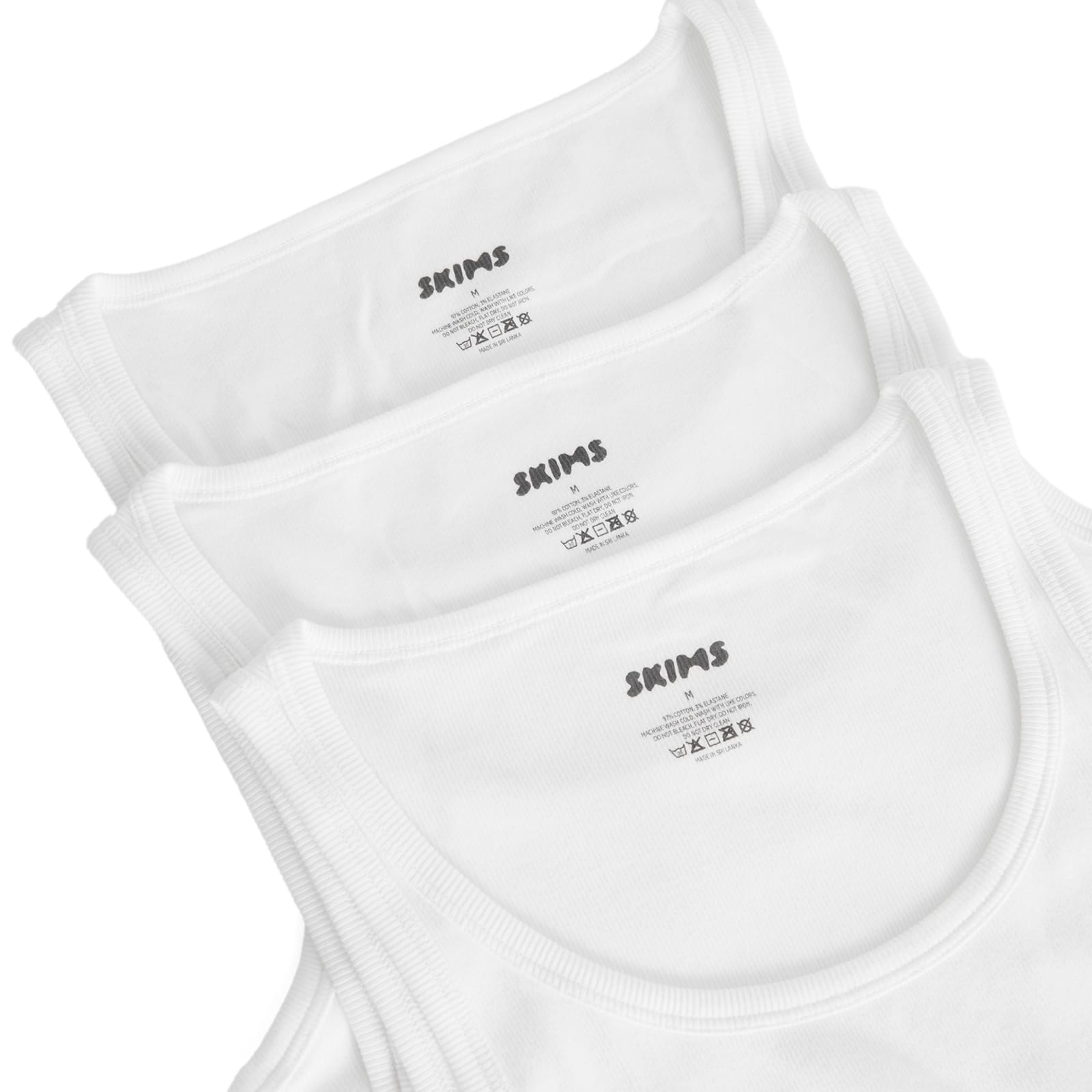 SKIMS Cotton Rib Tank - 3-Pack Chalk | END. (GB)