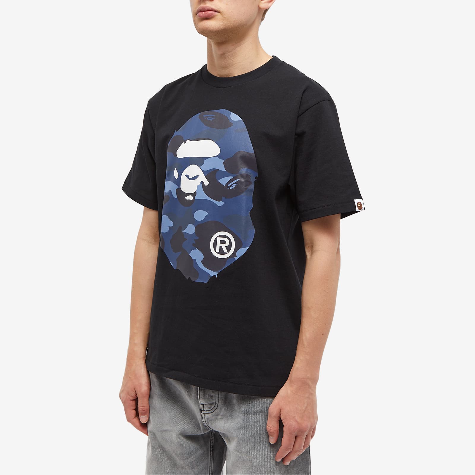 A Bathing Ape Colour Camo Big Ape Head T-Shirt Black & Navy | END.