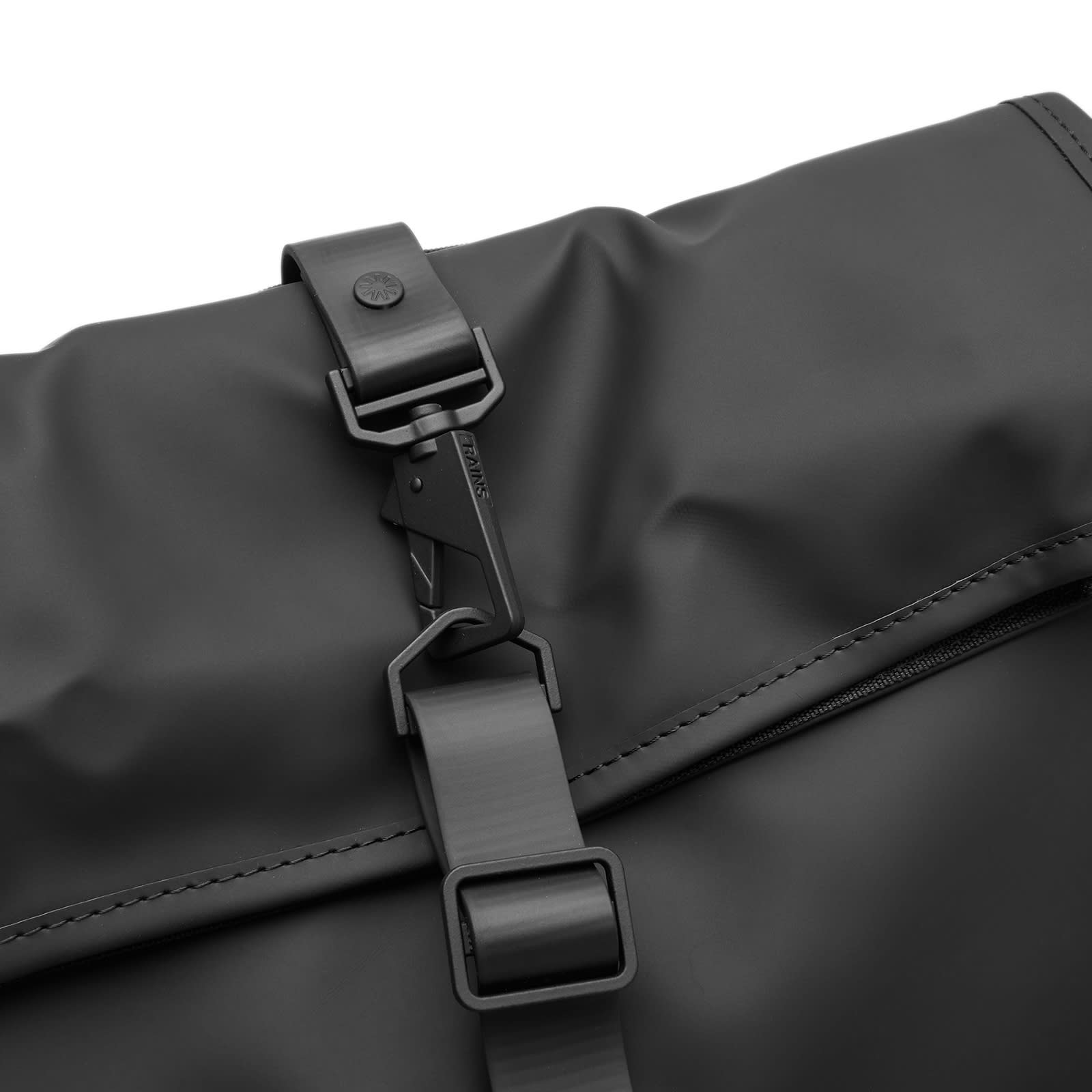 RAINS Rolltop Rucksack Black | END. (GB)