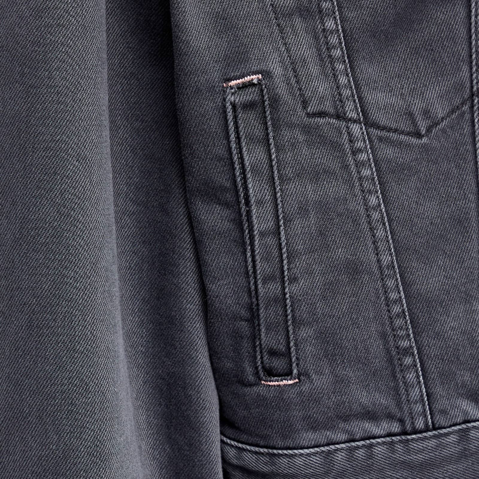 Acne Studios Morris Cropped Faded Black Denim Jacket Dark Grey | END. (AU)
