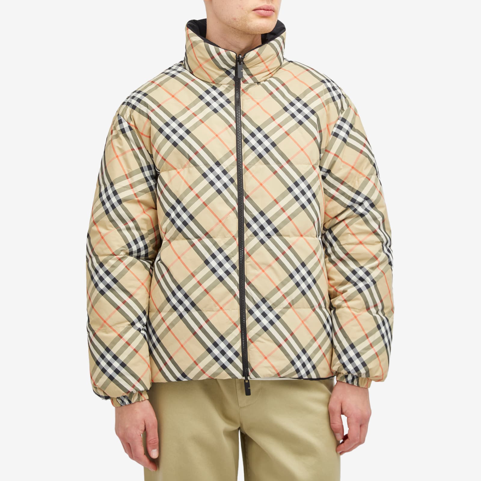 Burberry Nylon Check Puffer Jacket Sand Ip Check | END. (US)