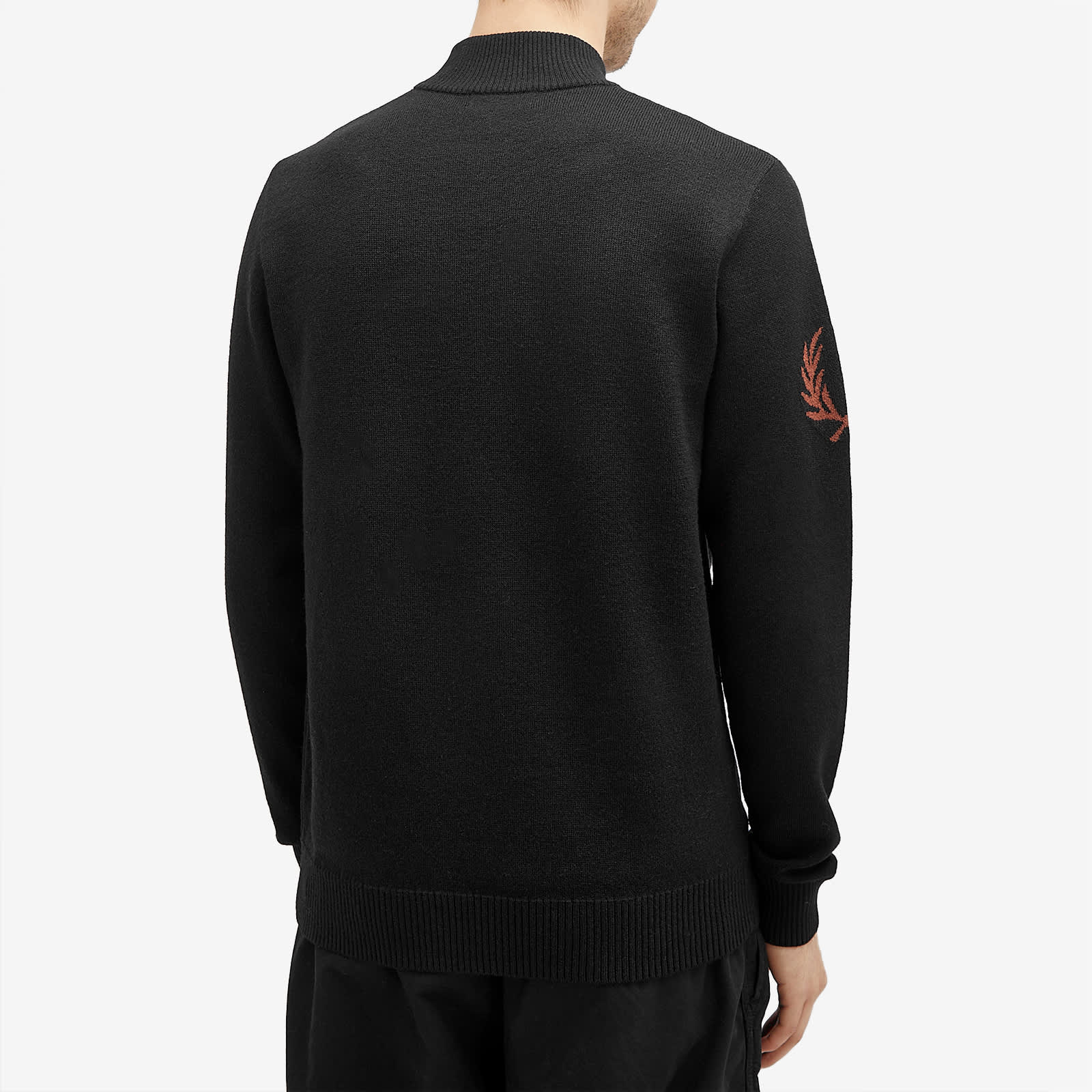 Fred Perry Laurel Wreath Mock Neck Jumper Black | END. (GB)