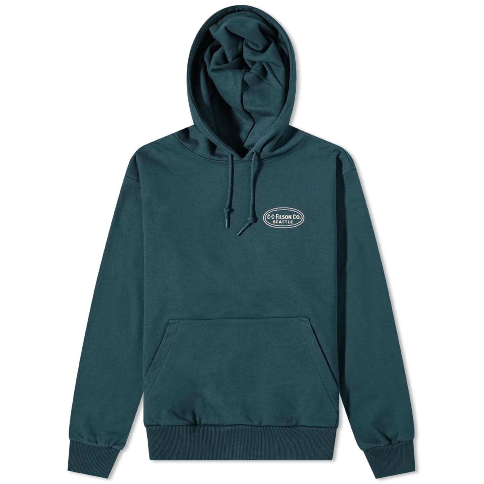 Filson Prospector Embroidered Popover Hoodie Fir Green | END. (US)