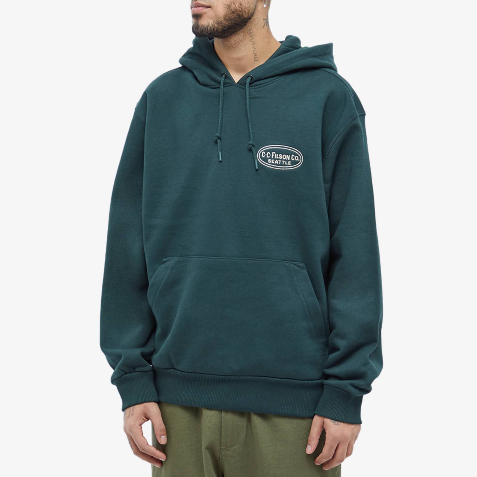 Filson Prospector Embroidered Popover Hoodie Fir Green | END. (US)