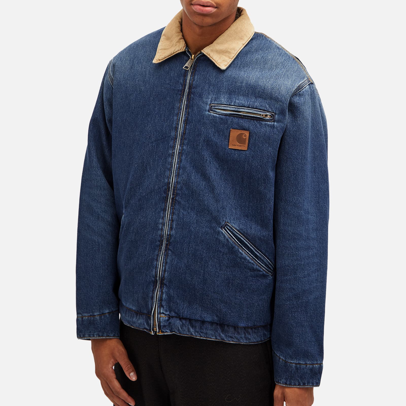 Carhartt WIP OG Detroit Jacket Blue Worn Used & Dusty Hamilton Brown ...