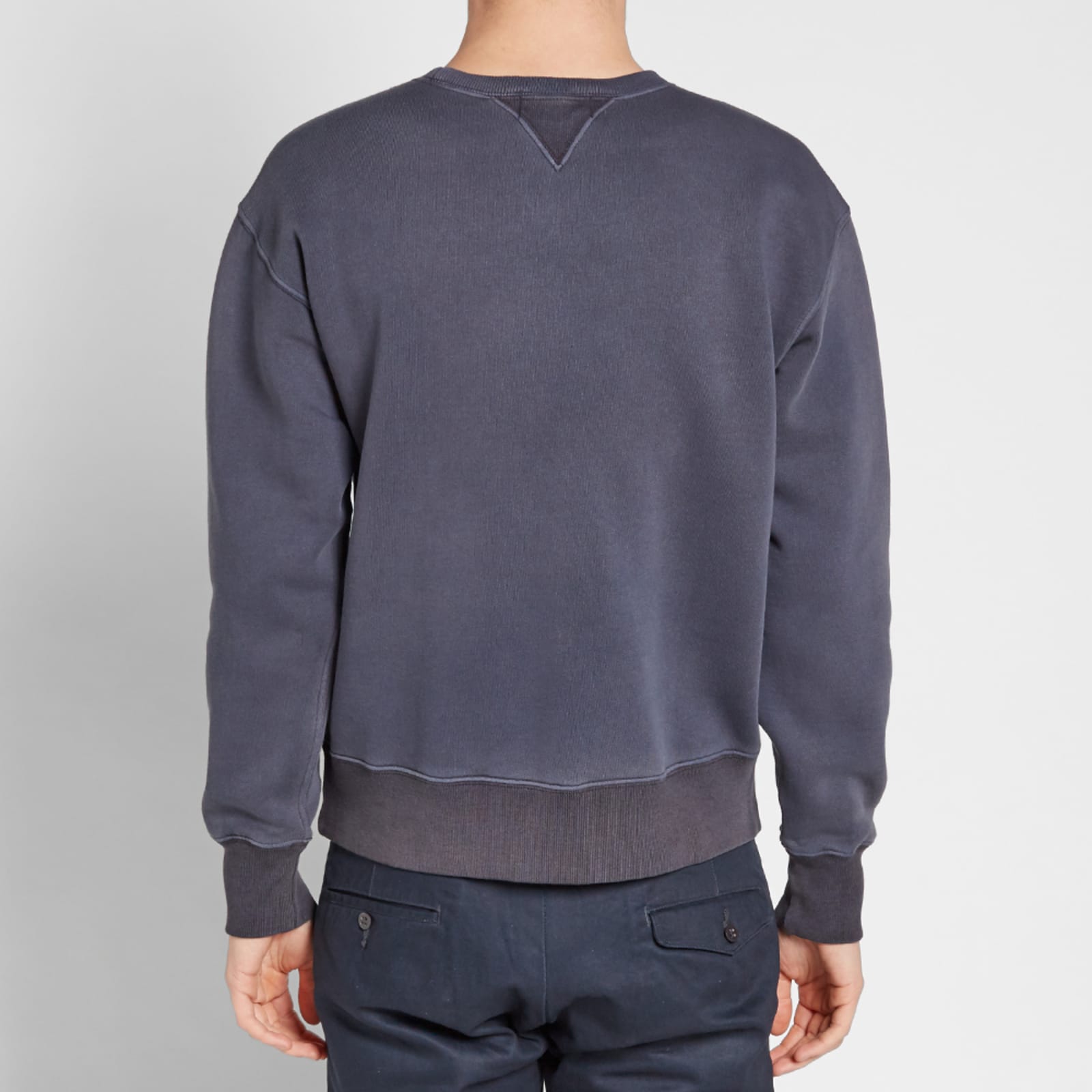RRL Patch Pocket Crew Sweat Summit Blue | END.