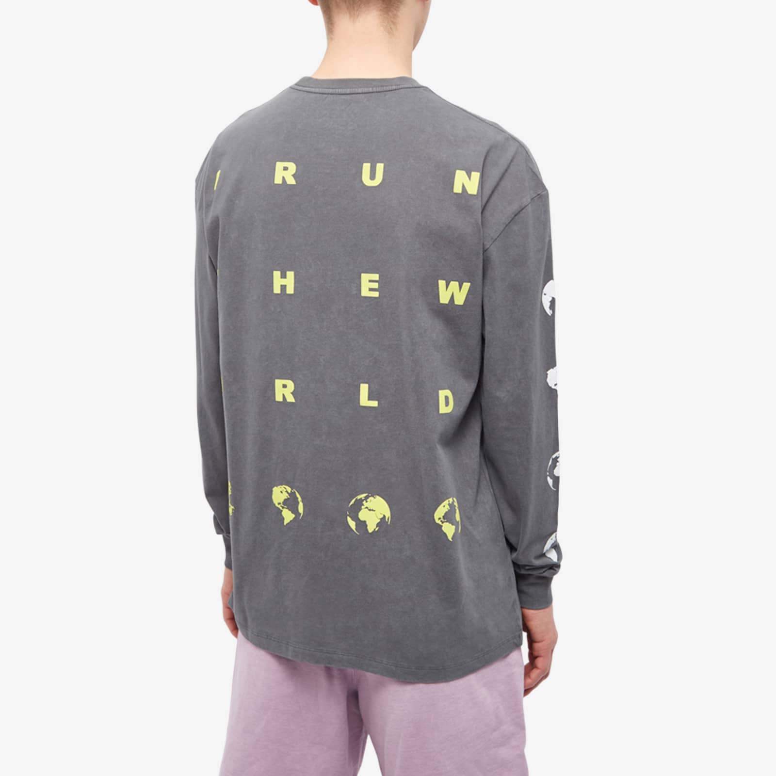 OVER OVER Long Sleeve Run The World T-Shirt Grey | END. (GB)