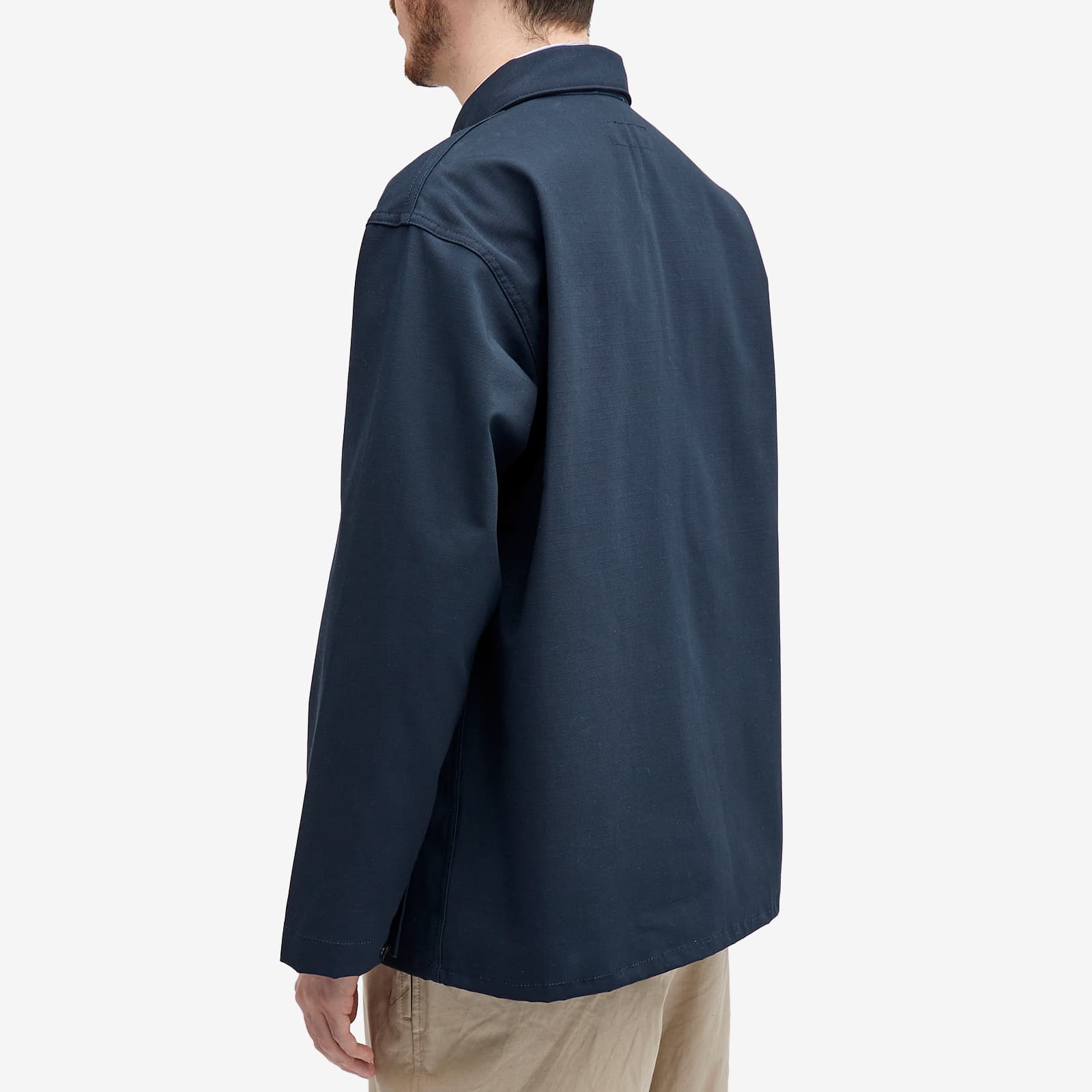 Engineered Garments Workaday Heavyweight MC Shirt Jacket Navy Cotton ...
