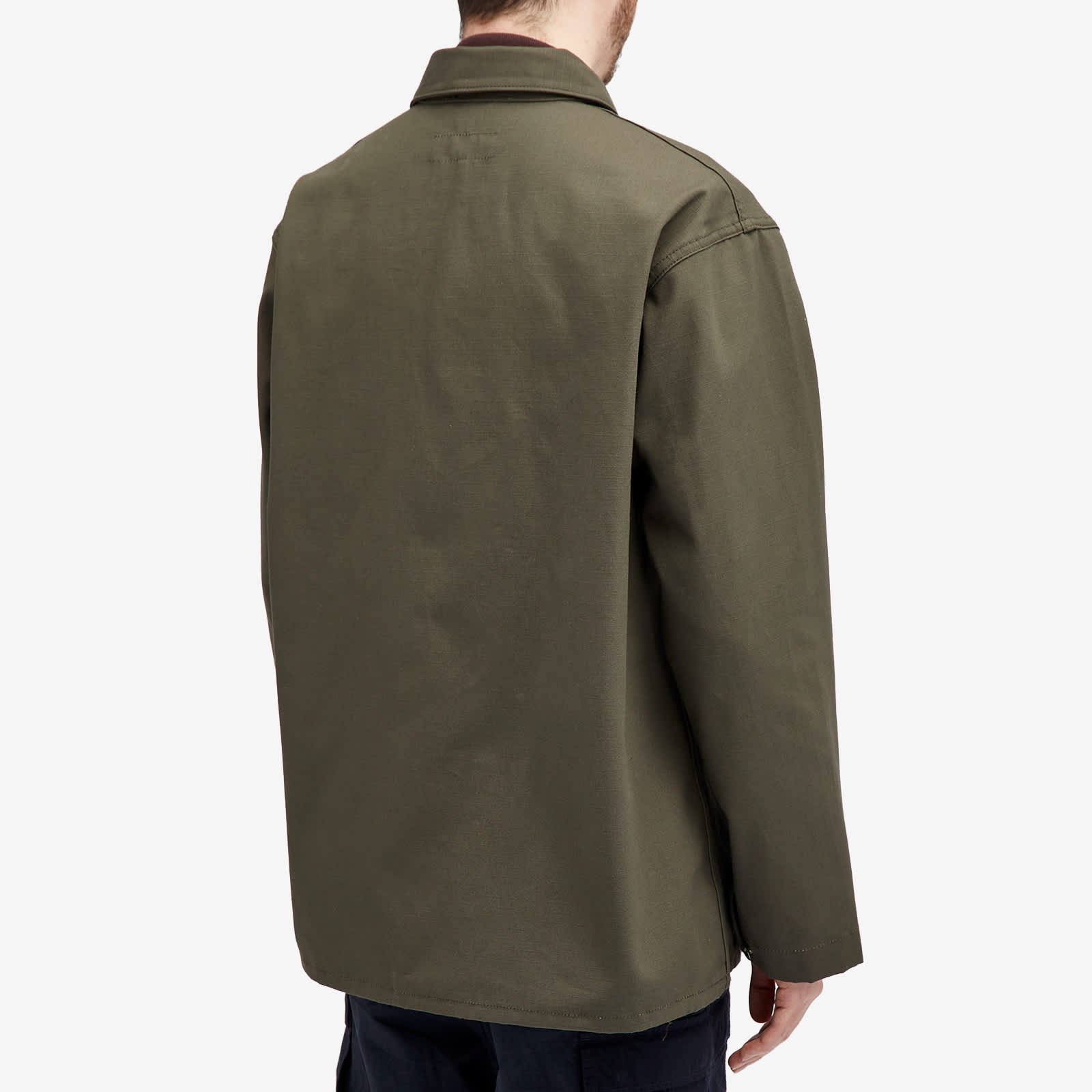 Engineered Garments Workaday Heavyweight MC Shirt Jacket Olive Cotton ...