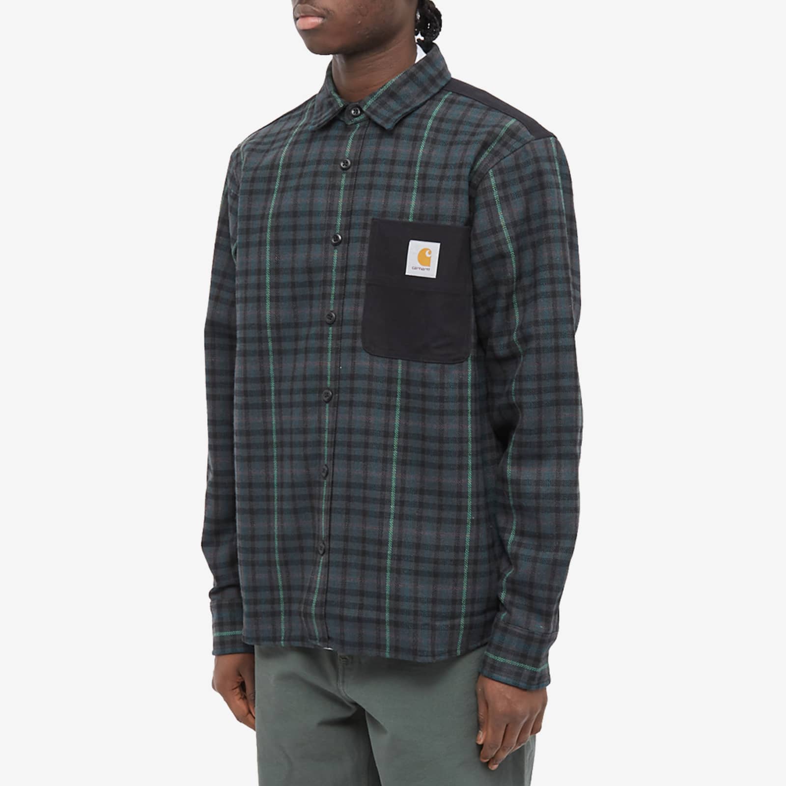 Carhartt WIP Asher Check Overshirt Blacksmith&Black | END. (KR)