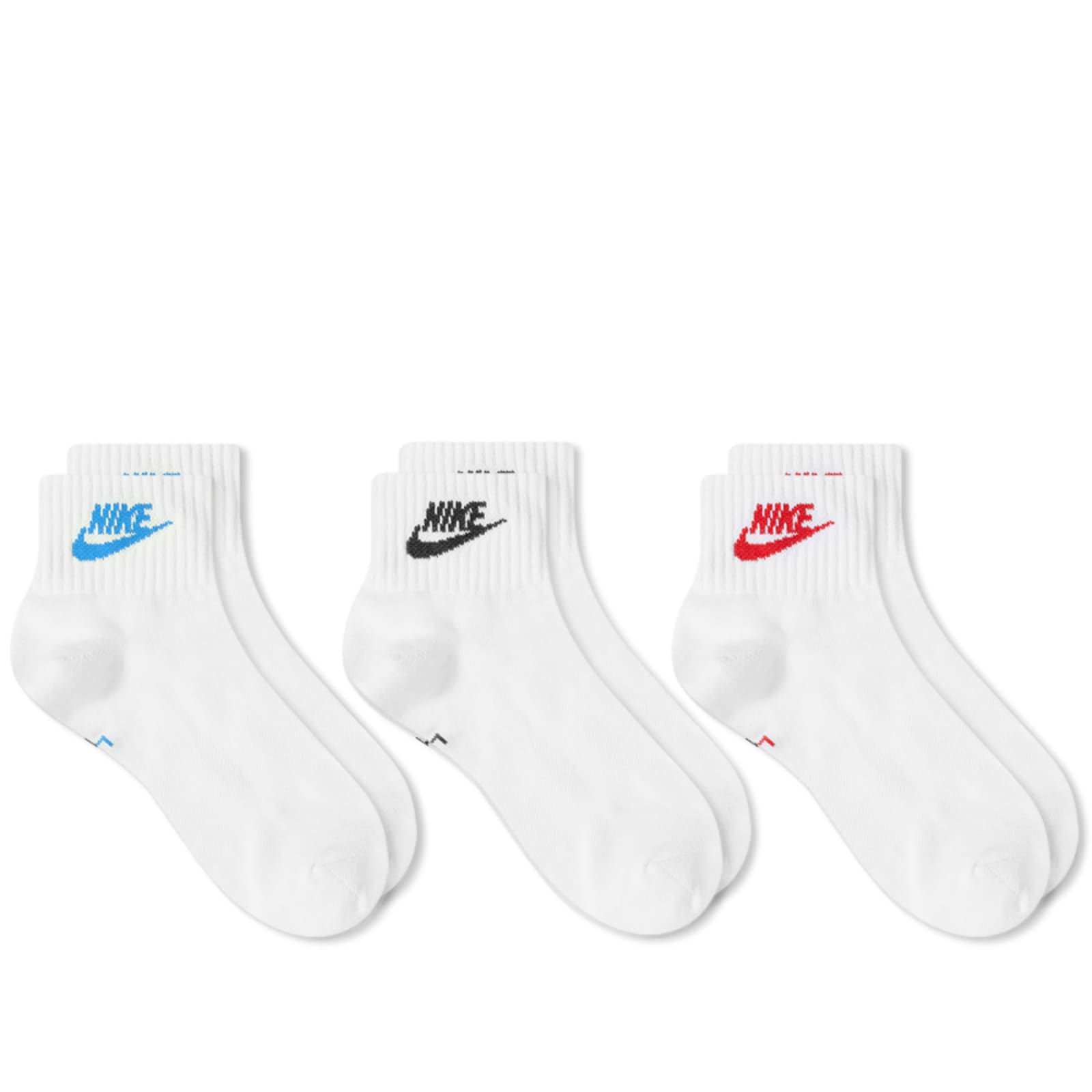 Nike Everyday Essential Ankle Sock - 3 Pack White & Multi | END.