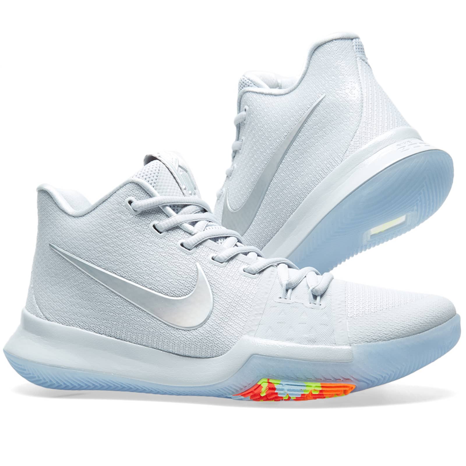 Nike Kyrie 3 'Time to Shine' Pure Platinum, Multi & Volt | END. (US)