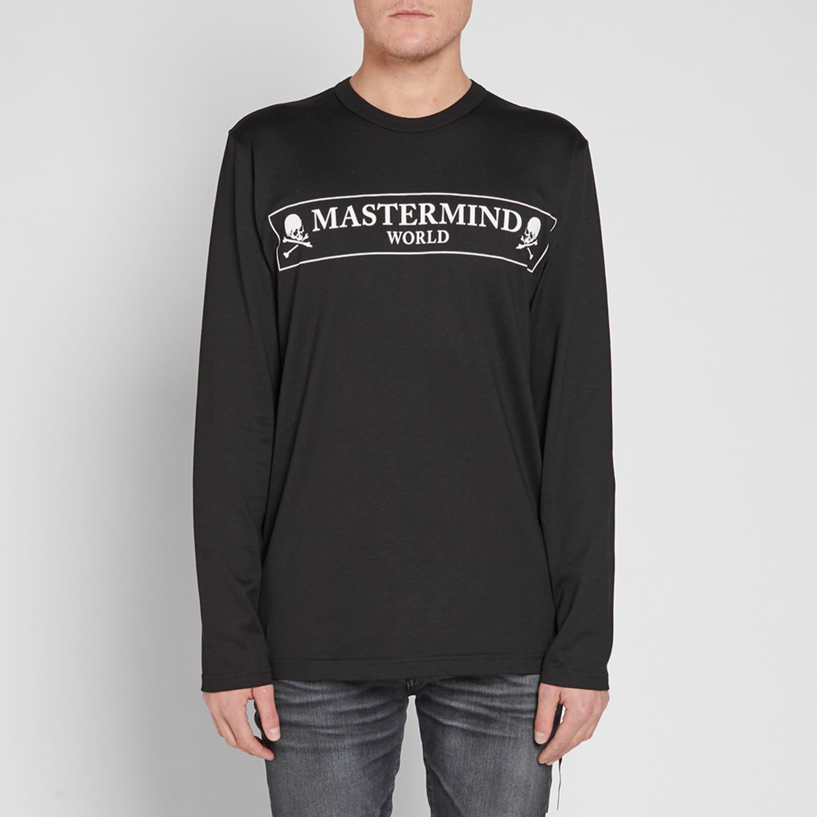 MASTERMIND WORLD Long Sleeve Box Logo Tee Black | END. (US)